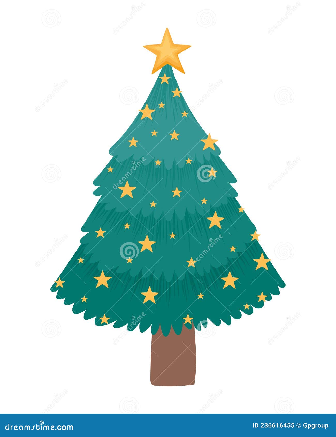 Christmas tree with stars stock vector. Illustration of decorative ...