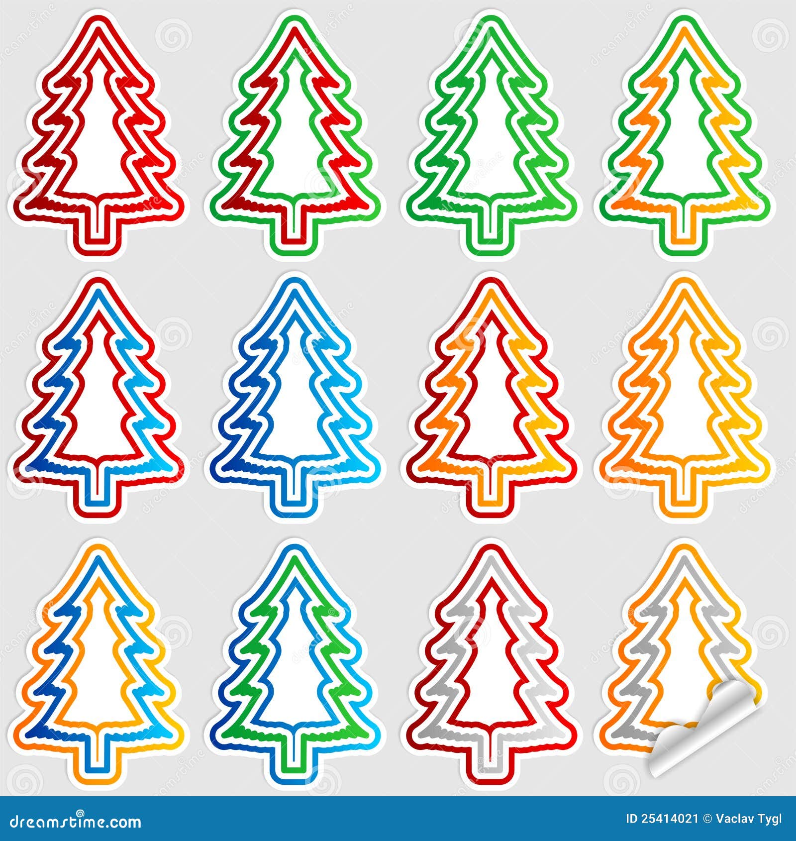 Christmas tree stick stock vector. Illustration of isolated - 25414021