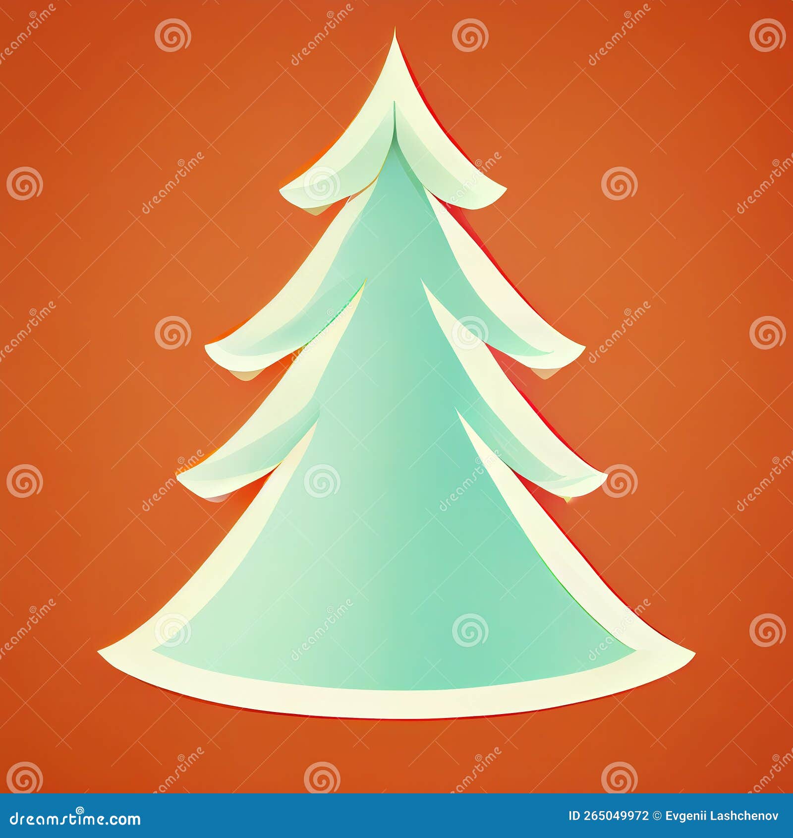Beautiful Christmas Tree. Flat Illustration. Digital Illustration Based ...