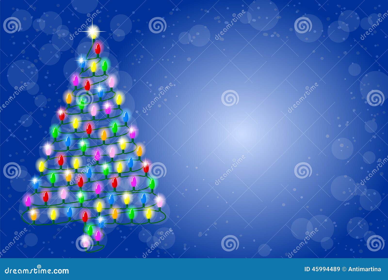 Christmas Tree from a String of Lights Stock Vector - Illustration of ...