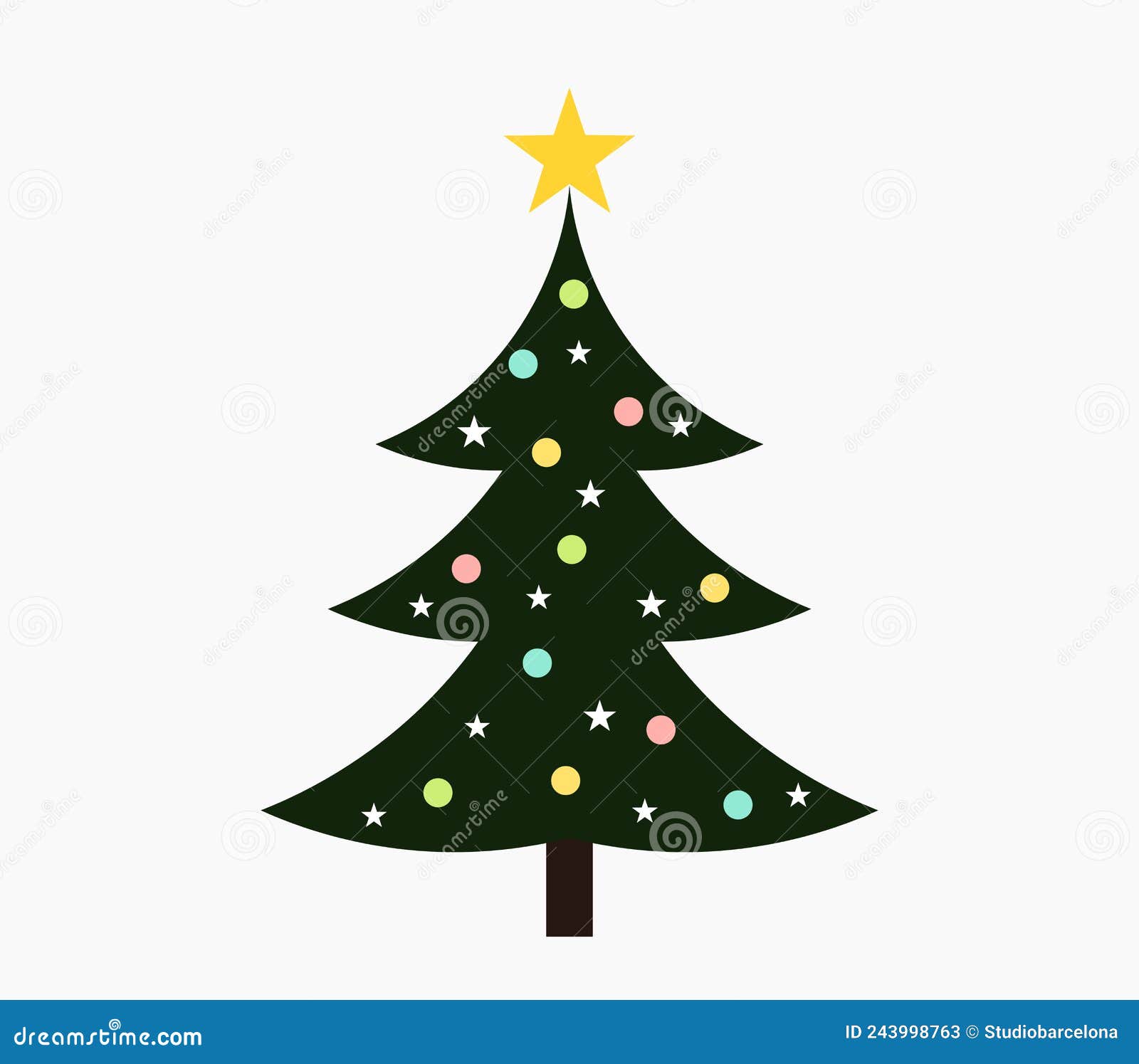 Christmas tree symbol stock vector. Illustration of lights - 243998763