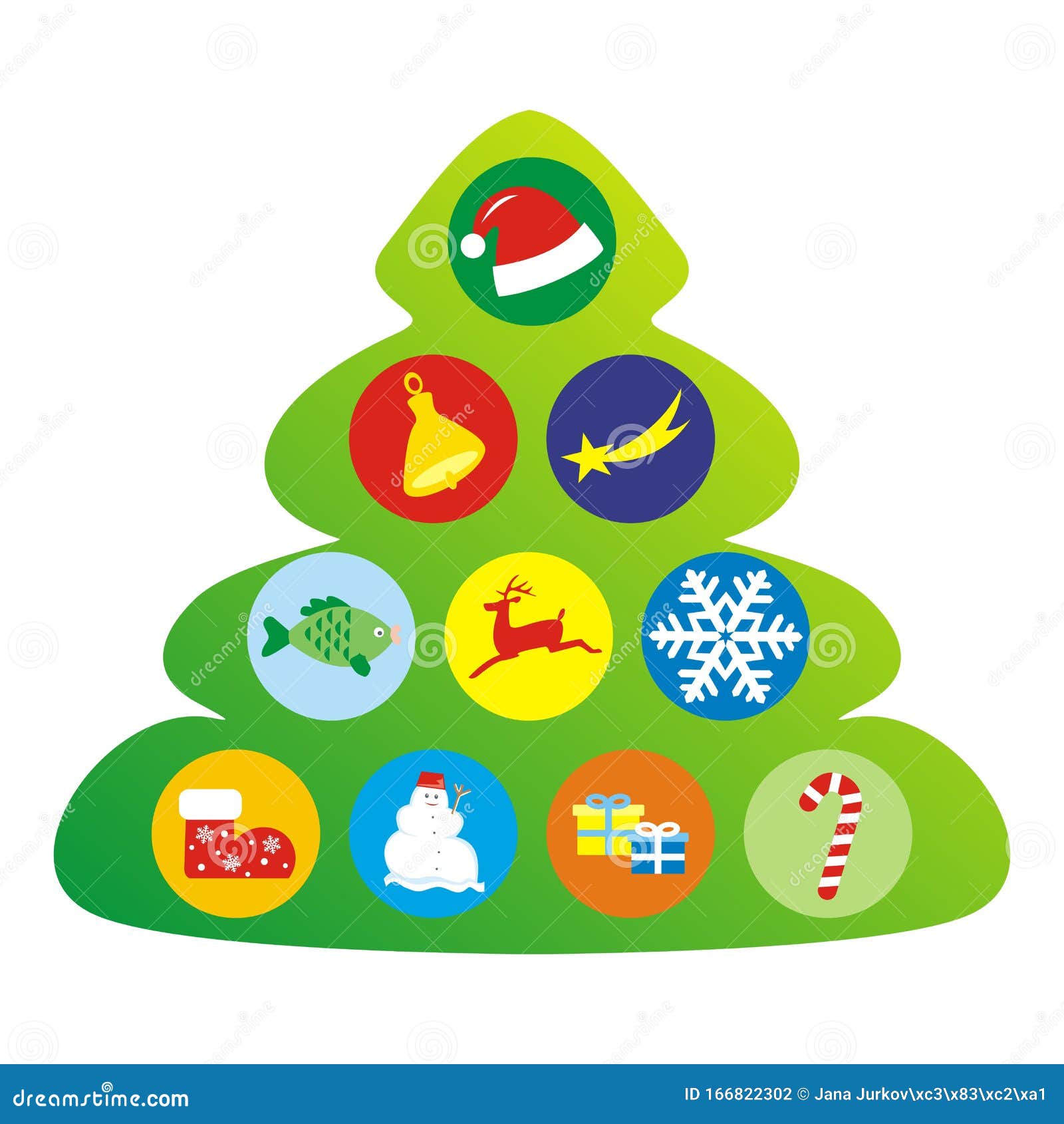 Christmas Tree, Symbols, Conceptual Vector Illustration Stock Vector ...