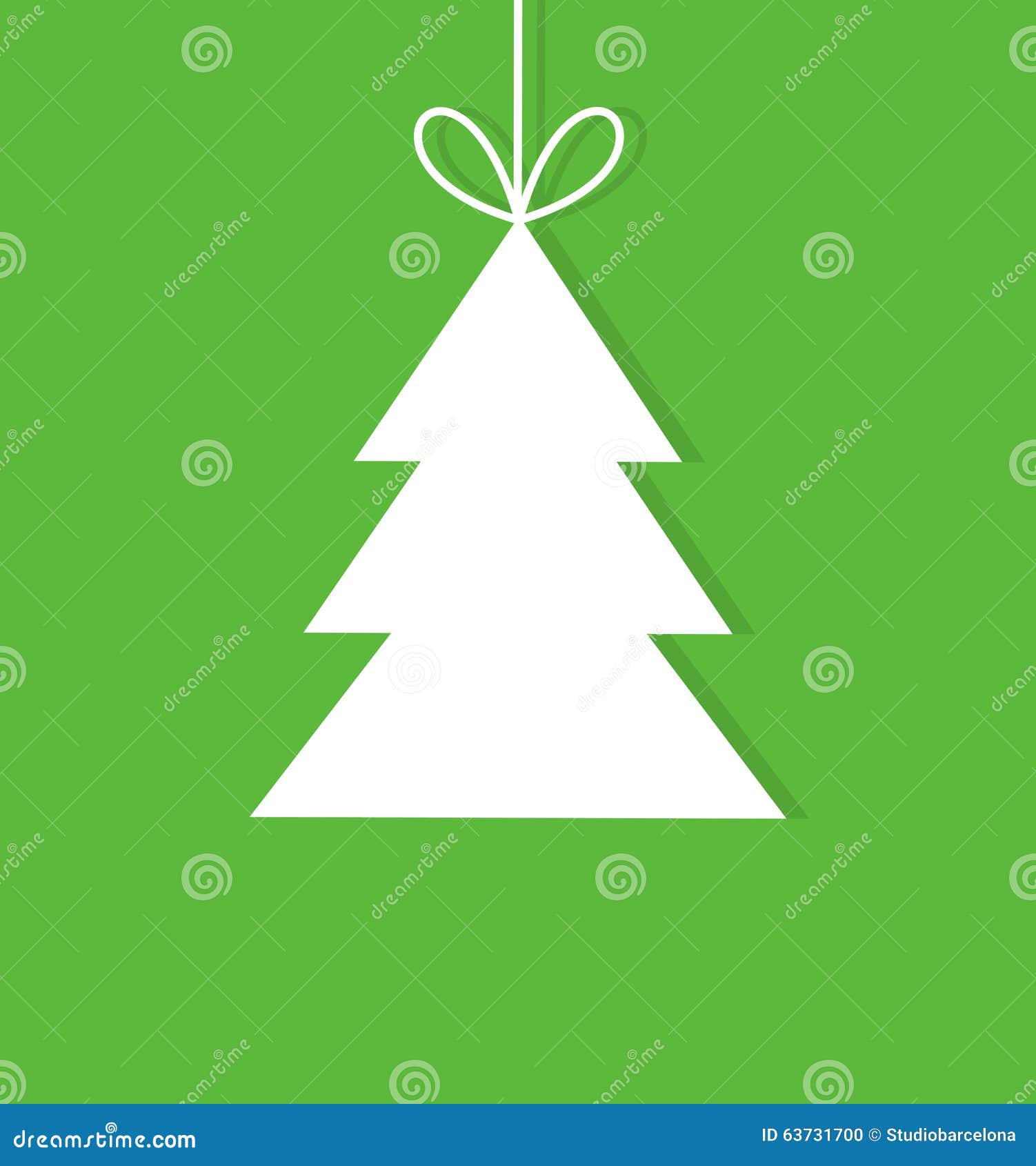 Christmas tree tag stock vector. Illustration of simple - 63731700