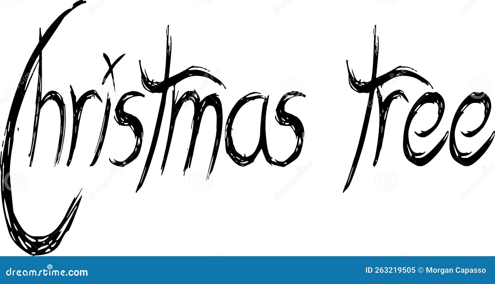 Christmas Tree Text Sign Illustration Stock Vector - Illustration of ...