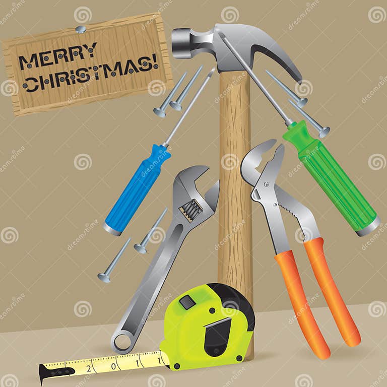 Christmas tree from a tool stock vector. Illustration of tape - 17284718