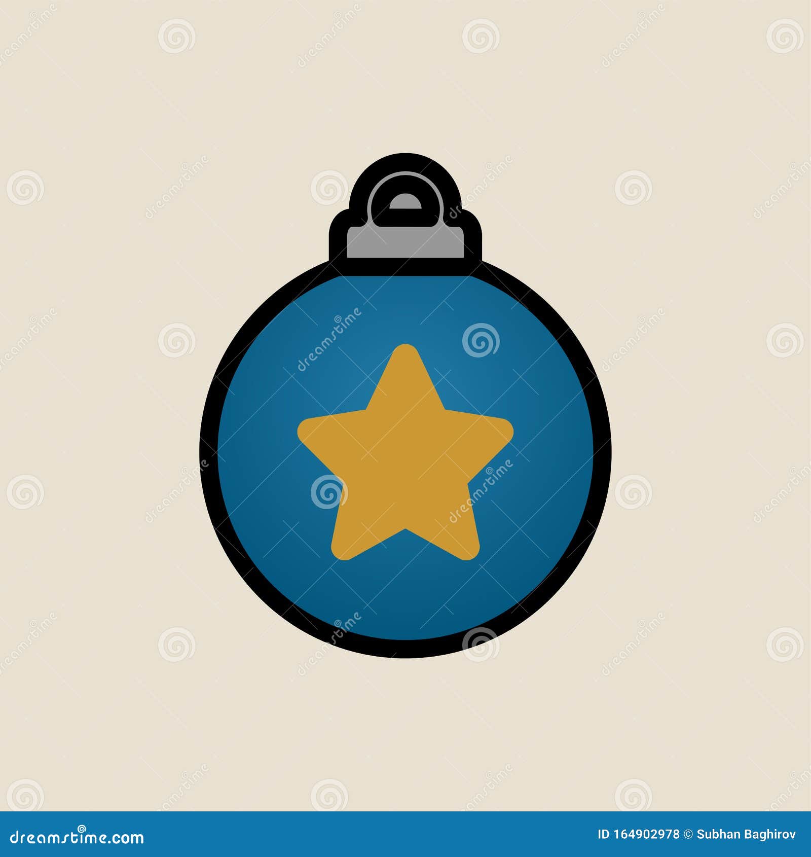 Christmas Tree Toy Star Icon Simple Flat Style Christmas Symbol Stock ...