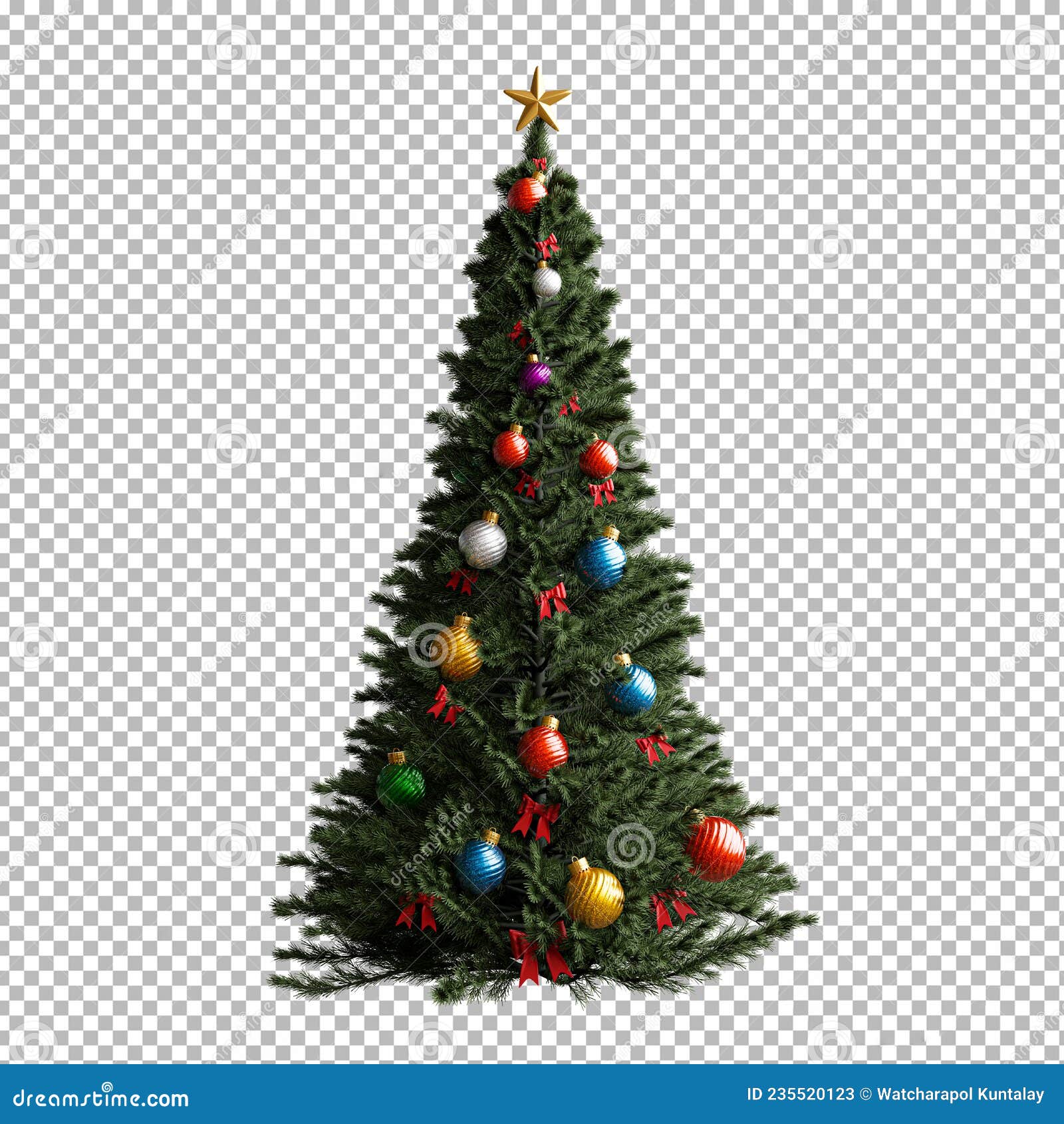 Christmas Tree on Transparent Background,with Clipping Path Stock ...