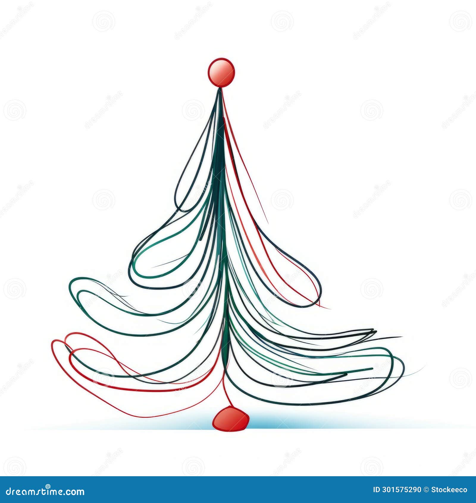 Playful Streamlined Christmas Tree with Twisted Wires Stock ...