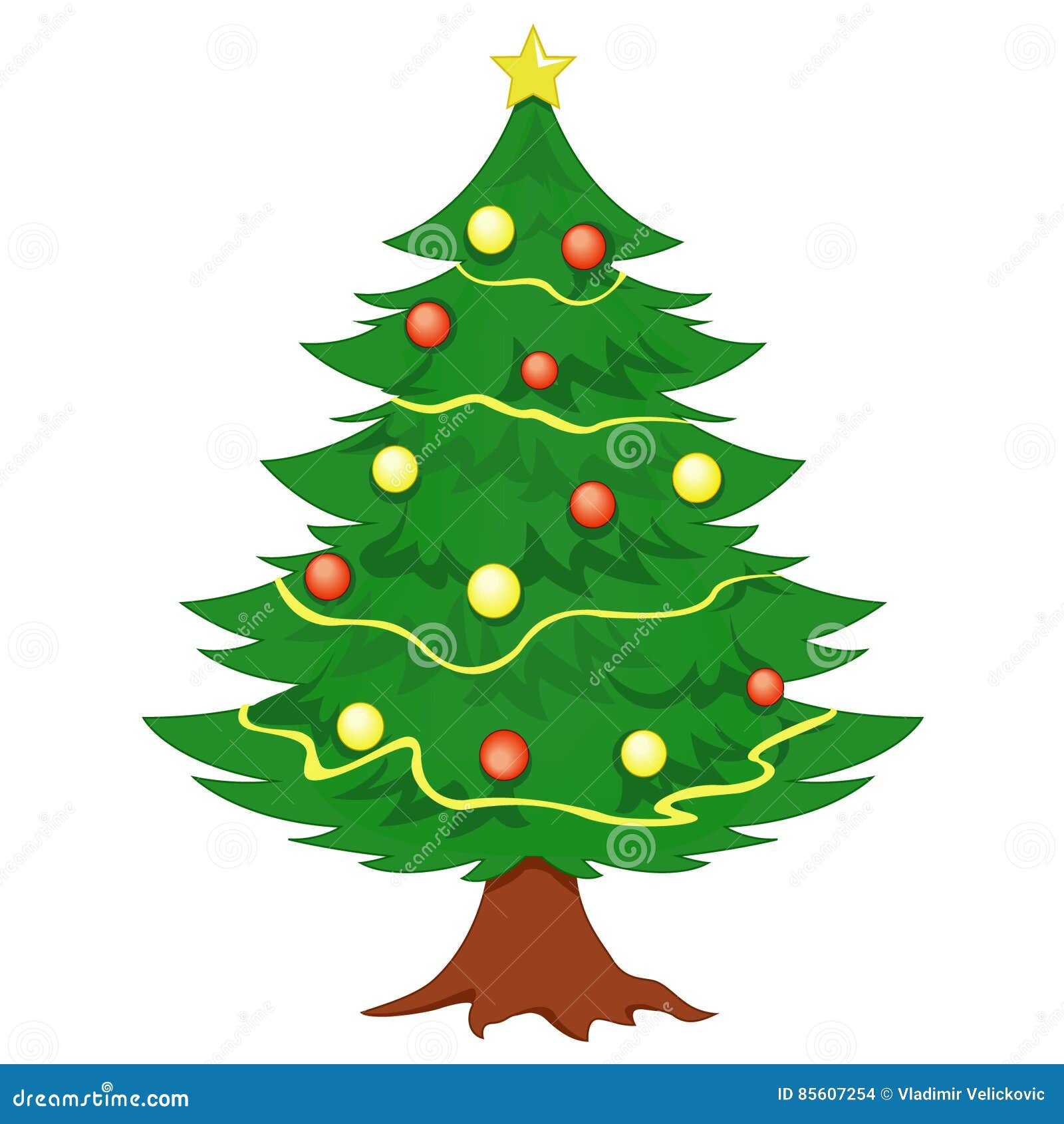 Christmas tree stock vector. Illustration of isolated - 85607254
