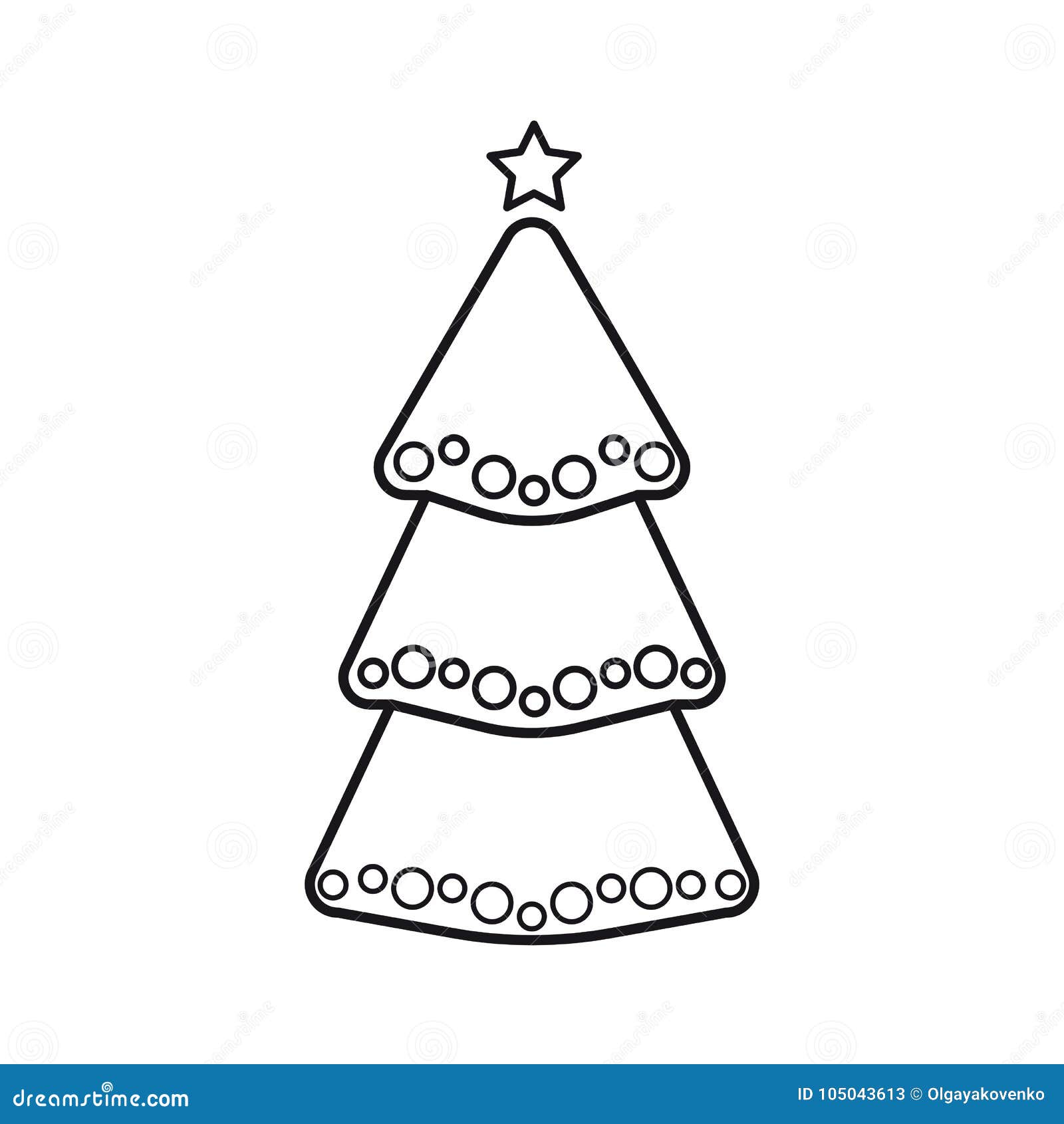 Christmas Tree, Line Icon on a White Background. Stock Vector ...