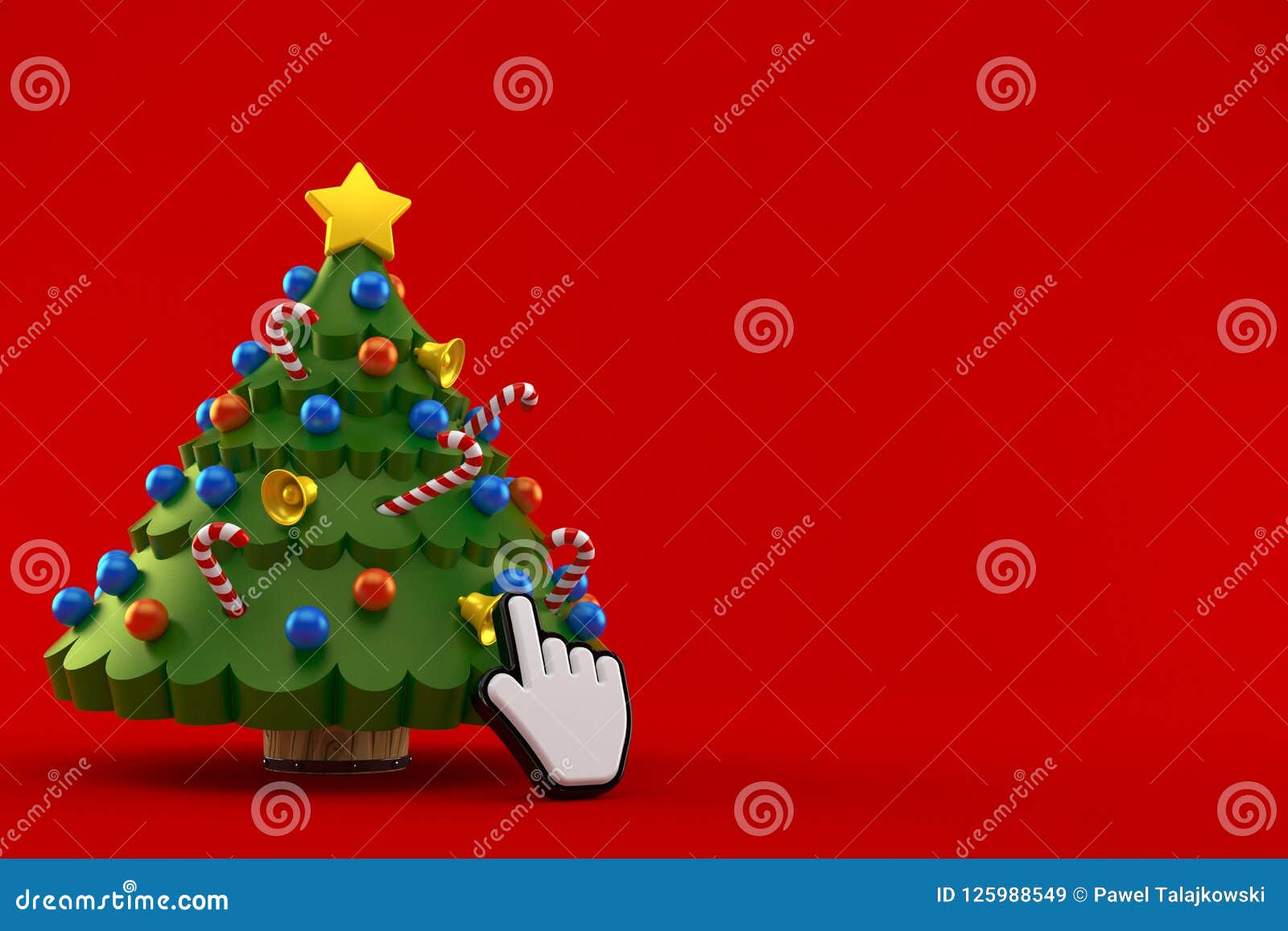 Christmas Tree with Web Cursor Stock Illustration - Illustration of ...