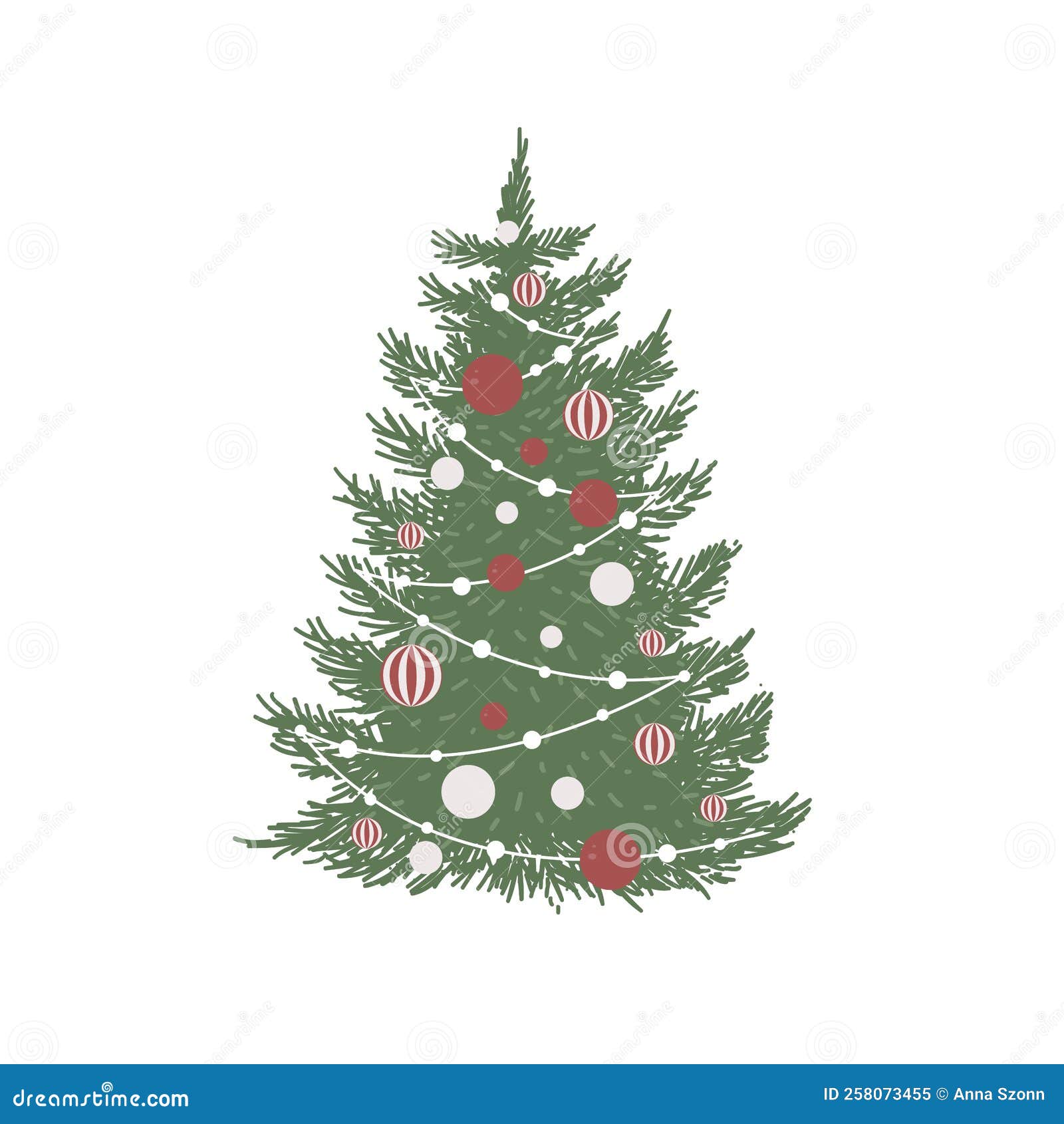 Christmas Tree on the White Background. Stock Vector - Illustration of ...