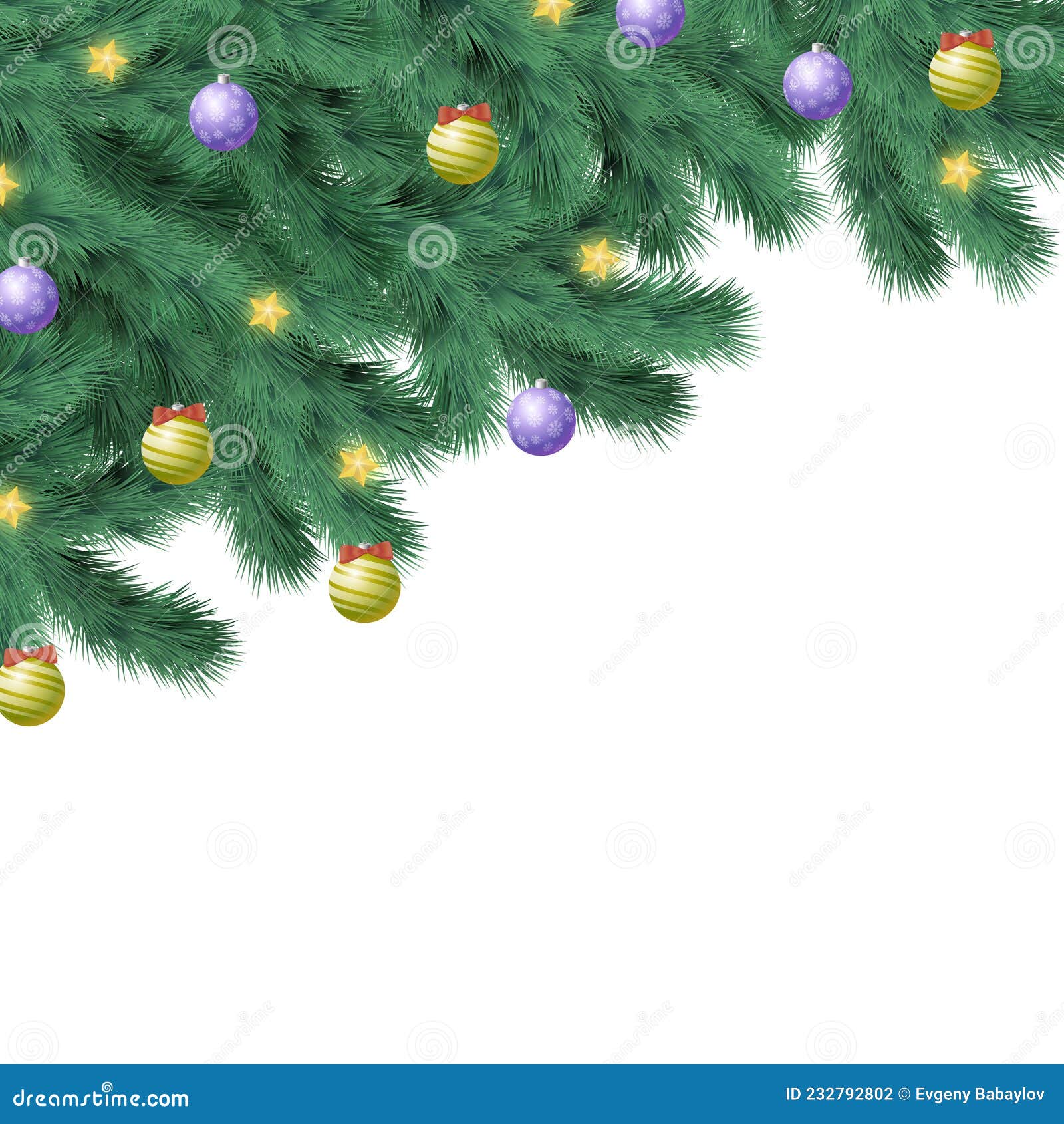 Christmas Tree on White Background, Web Template for Festive ...