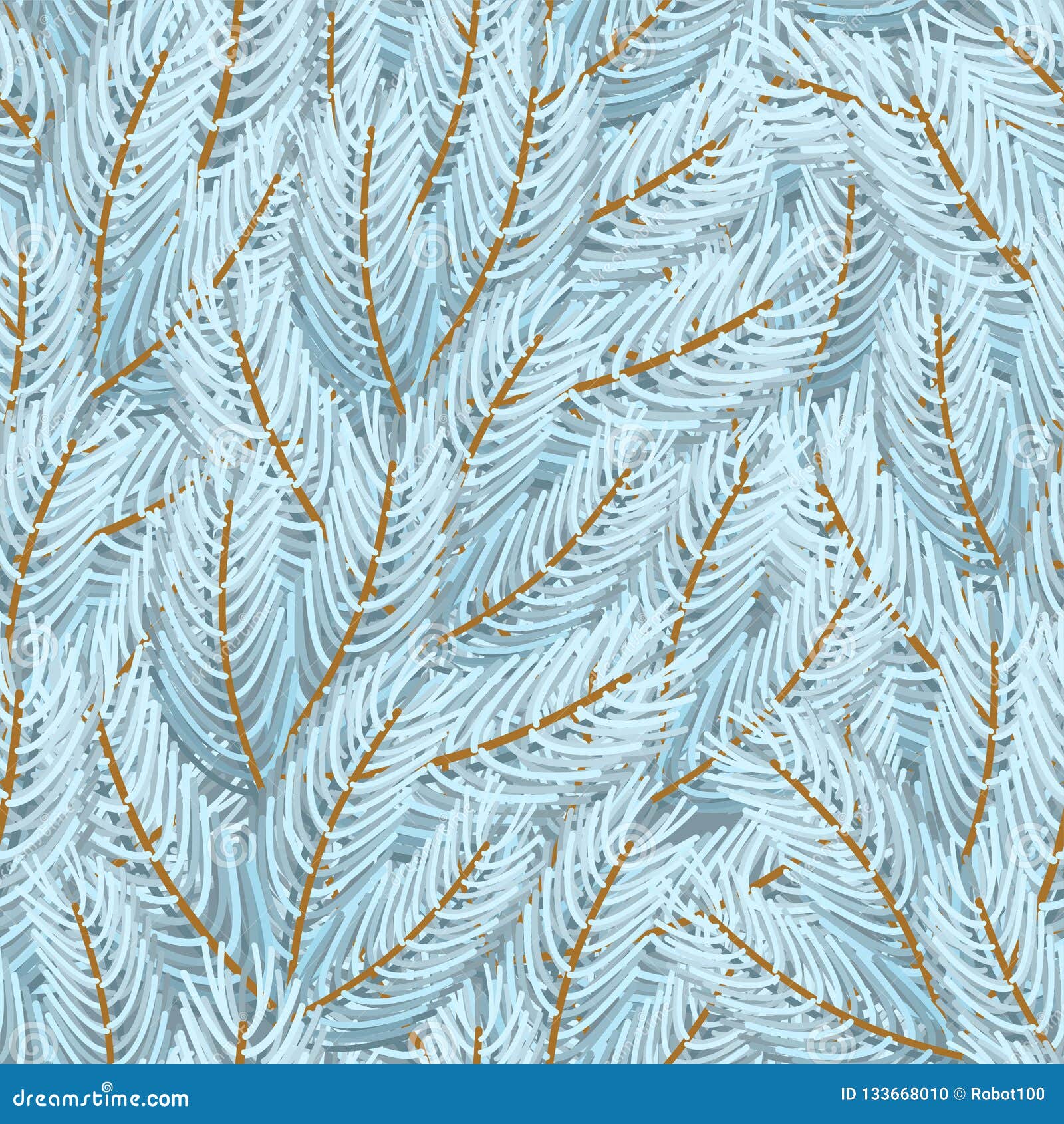 Christmas Tree White Branches Pattern Seamless. Xmas Background Stock ...