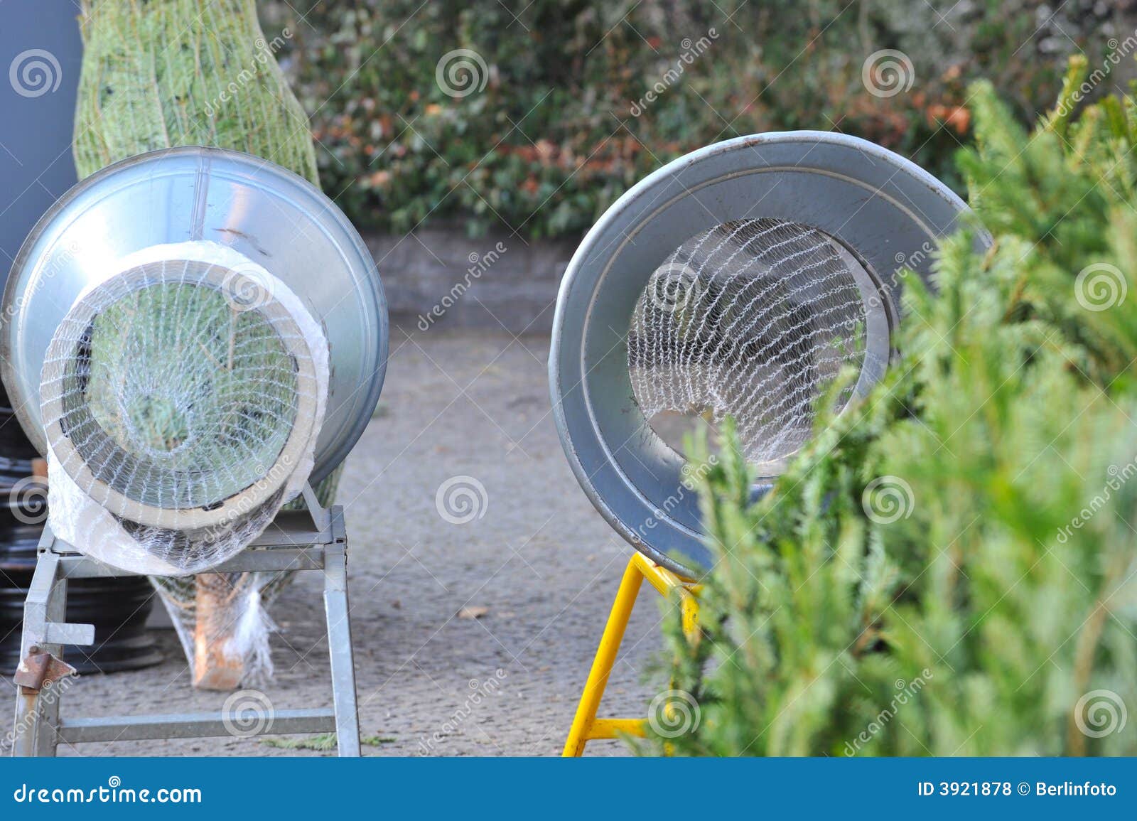 Christmas Tree Wrapping stock photo. Image of netting - 3921878