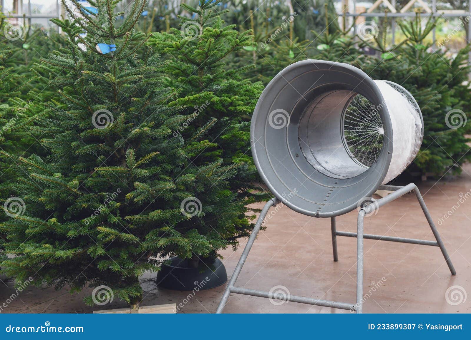 Christmas Tree Wrapping Device Packed in a Plastic Net Stock Image ...