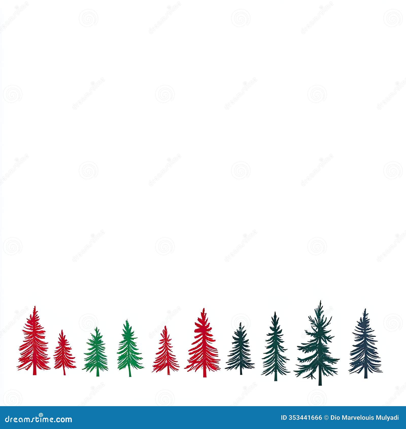 Christmas Trees Border Design Stock Photo - Image of green, border ...