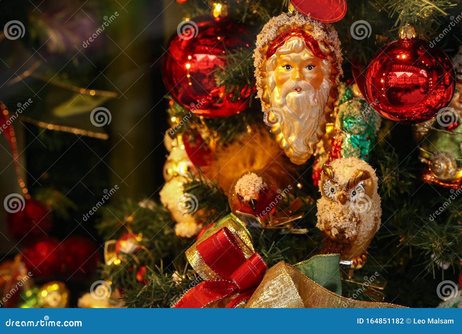 Christmas Trees Decorated with Various Bright Toys Stock Photo - Image ...