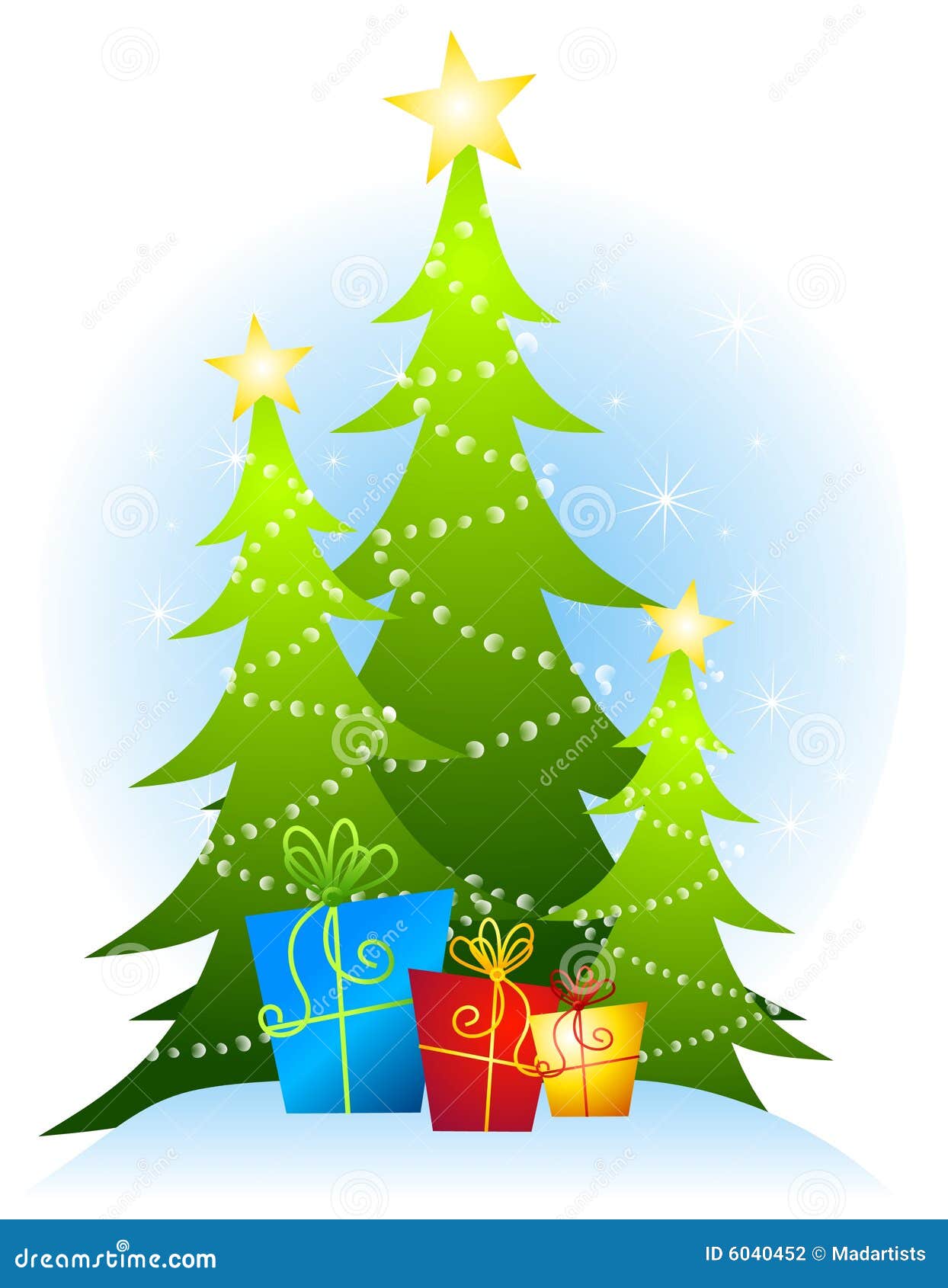 Christmas Trees and Gifts stock illustration. Illustration of clip ...