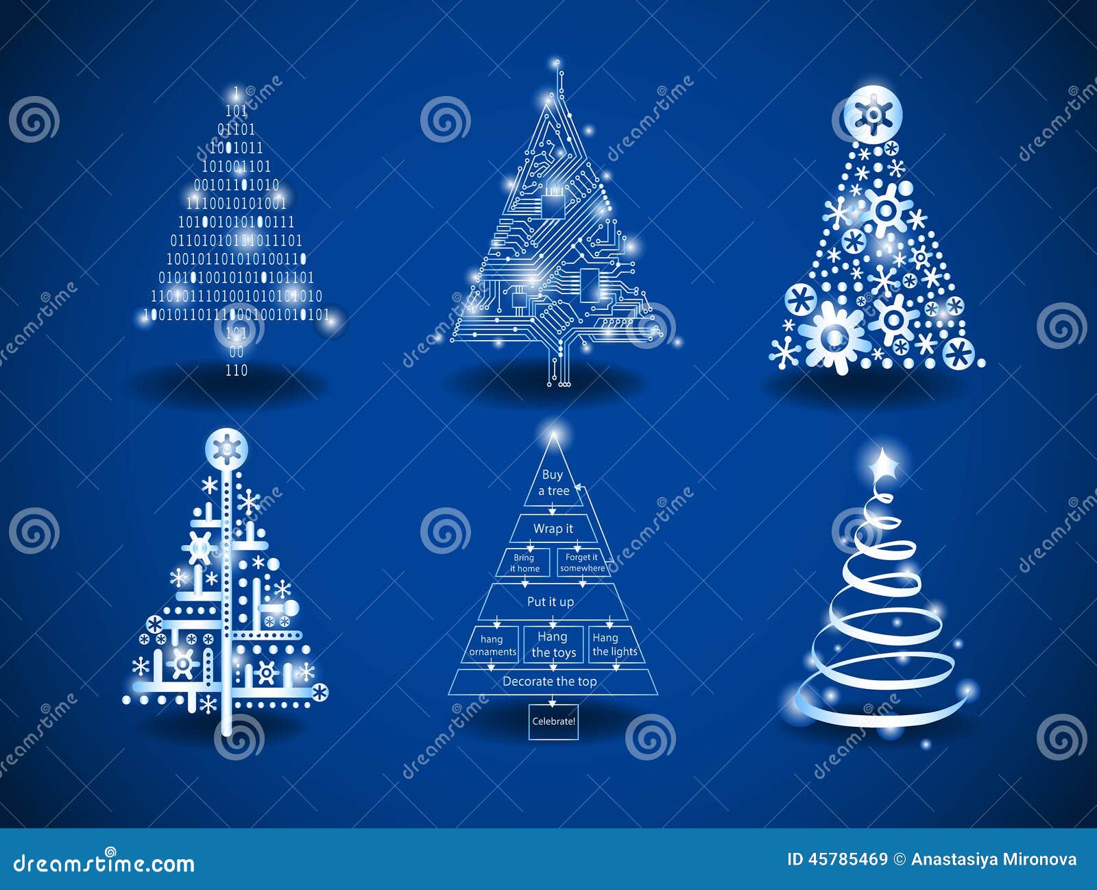 Christmas trees stock illustration. Illustration of fantasy - 45785469