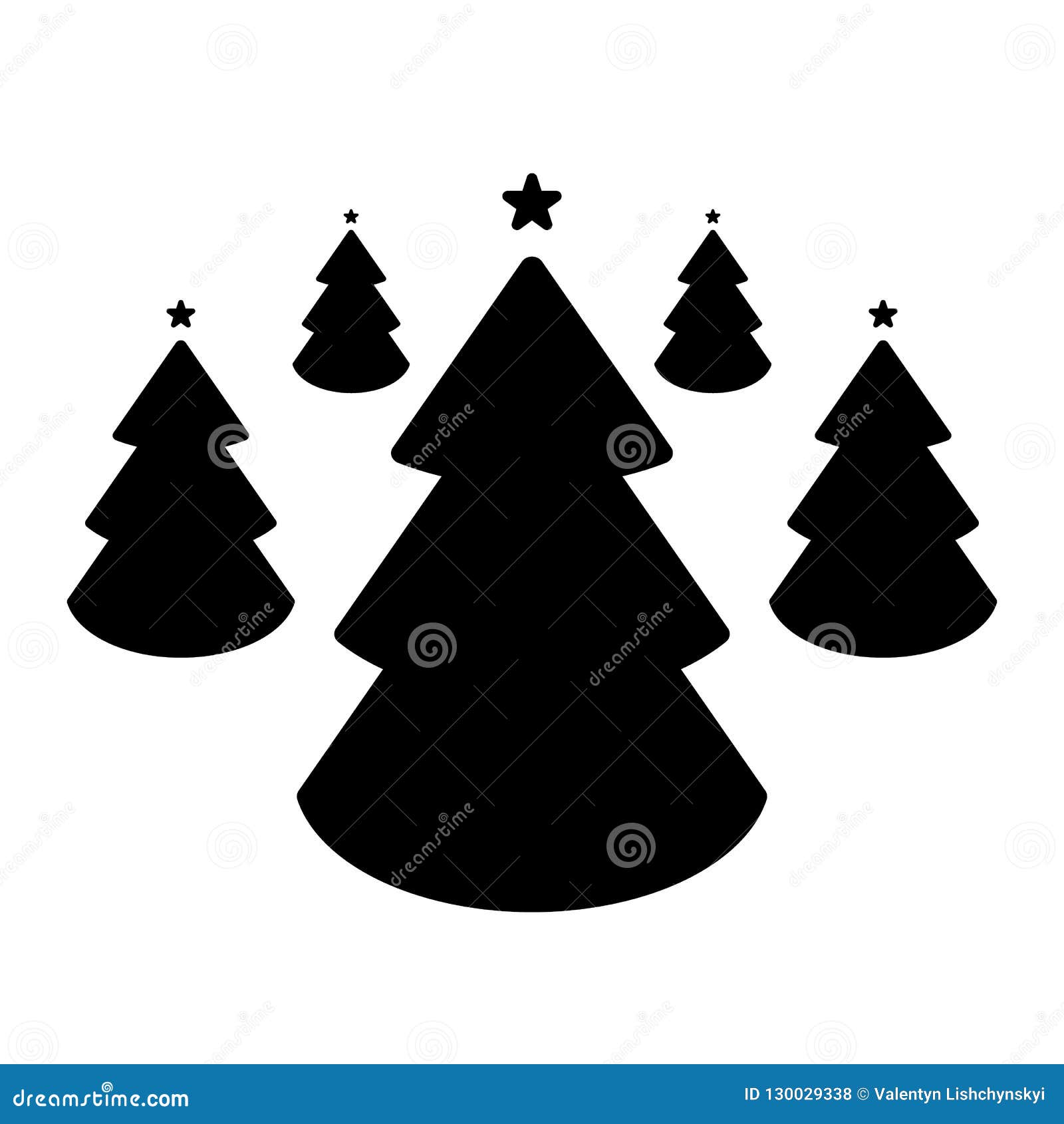 Christmas Trees Icon, Vector Simple Design Symbol Stock Illustration ...