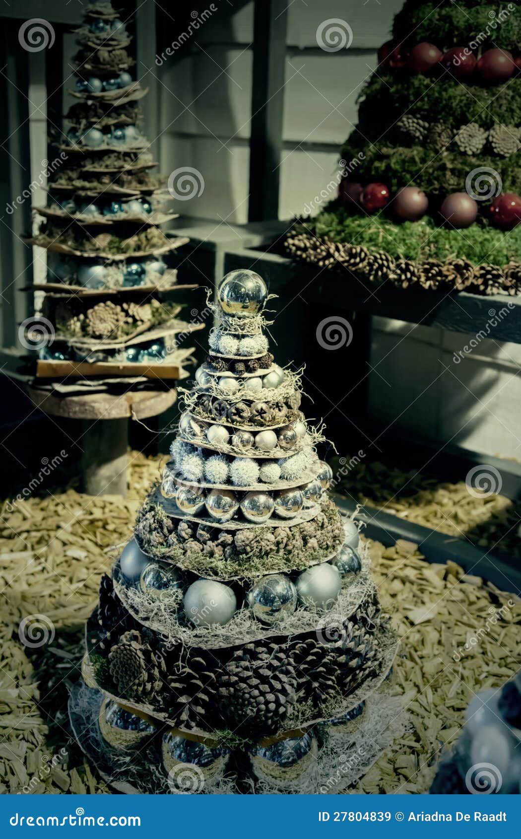 Christmas Trees Installation Stock Image - Image of present, macro ...