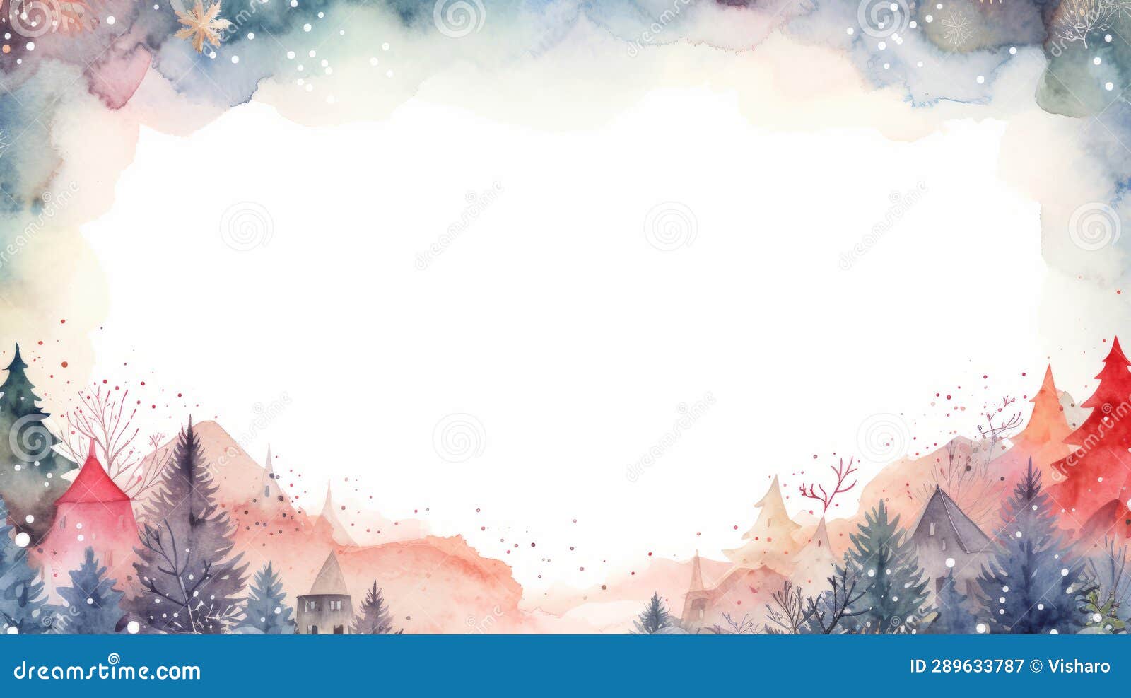 Christmas Trees Landscape Frame Stock Illustration - Illustration of ...