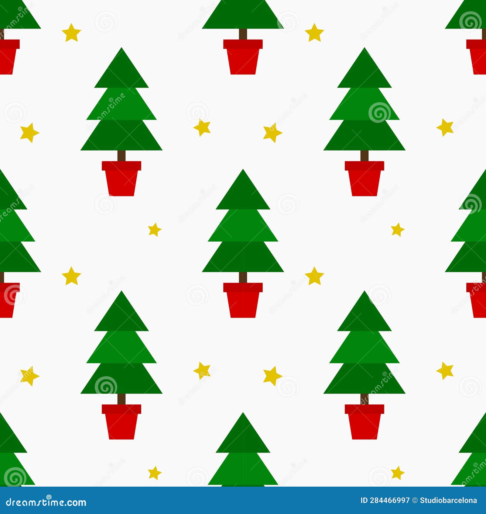 Christmas Trees Seamless Pattern. Christmas Cartoon Background Stock ...