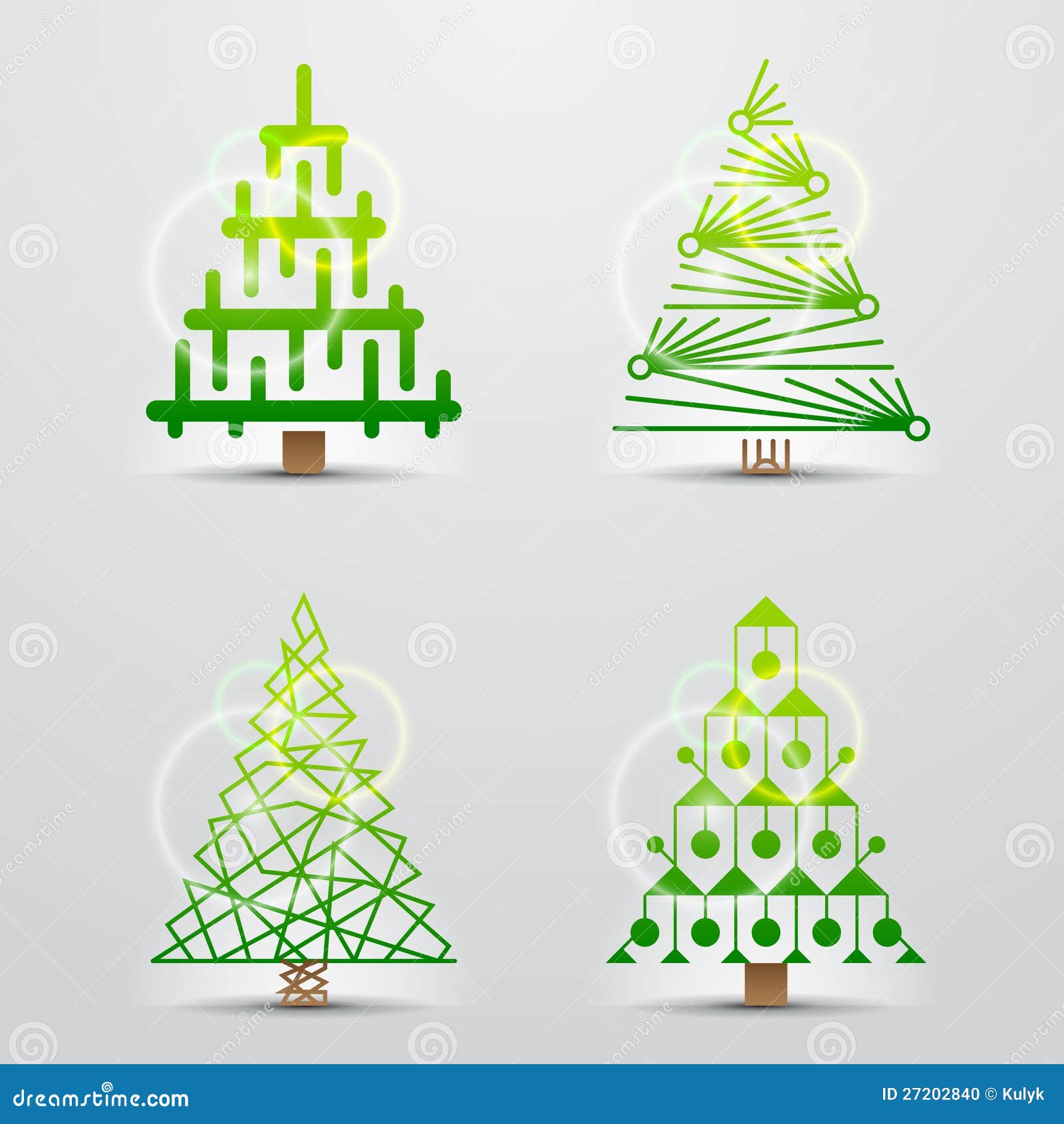 Christmas Trees. Set of Vector Signs (symbols) Stock Vector ...