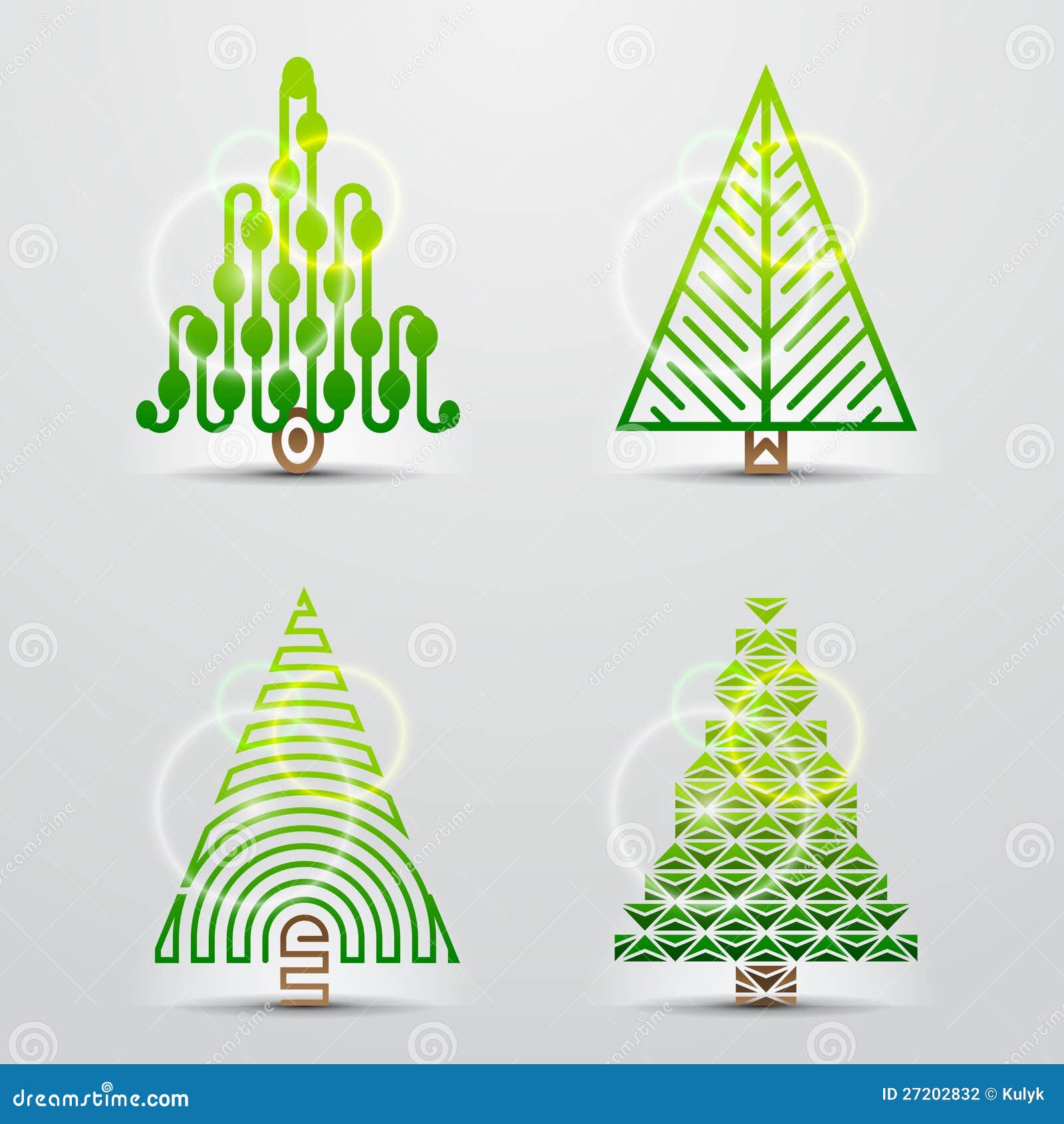 Christmas Trees. Set of Vector Symbols (icons) Stock Vector ...