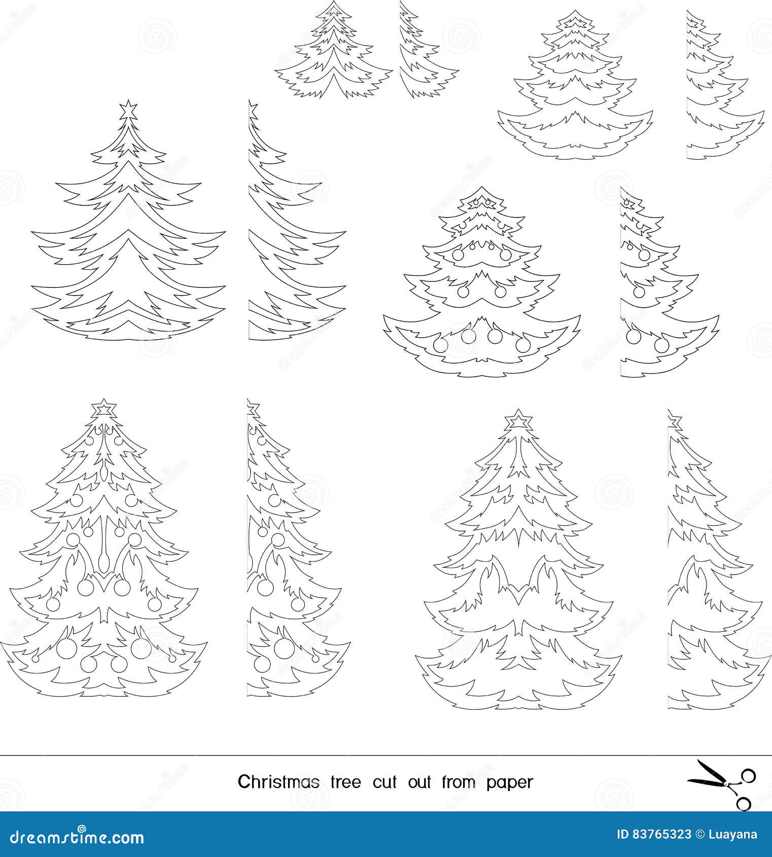 Christmas trees stock vector. Illustration of line, tree - 83765323