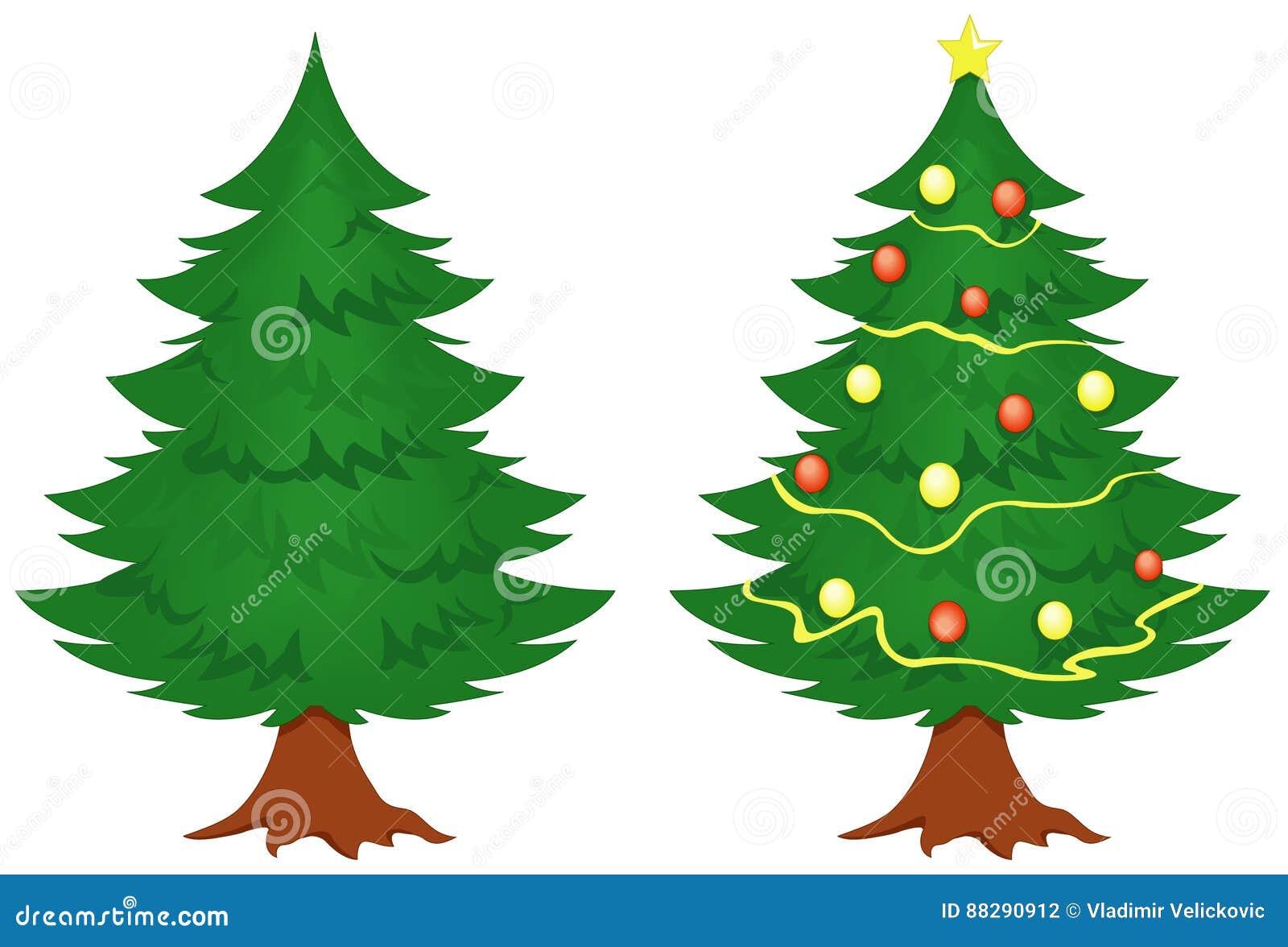 Christmas trees stock vector. Illustration of plants - 88290912