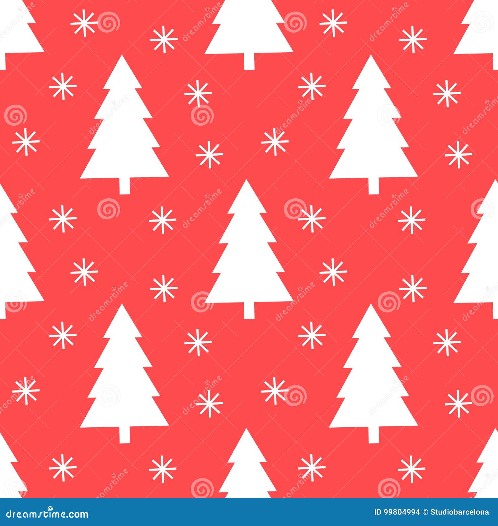 Christmas trees pattern stock vector. Illustration of natural - 99804994
