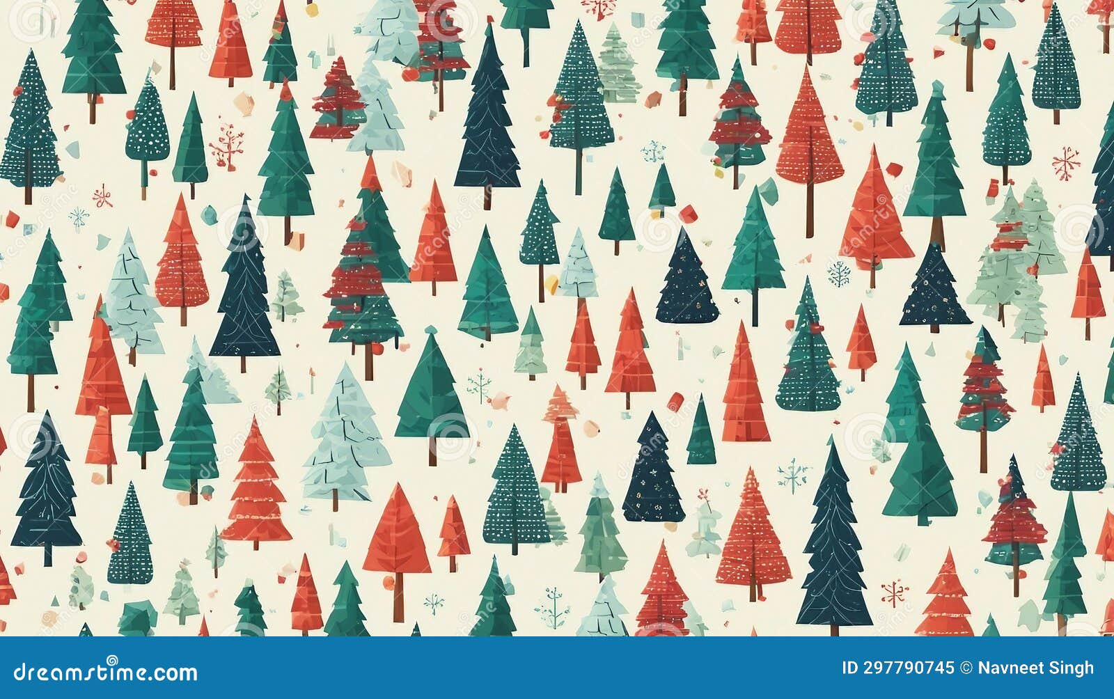 Christmas Trees, Winter, Dear Pattern Illustration, Bacground Pattern ...