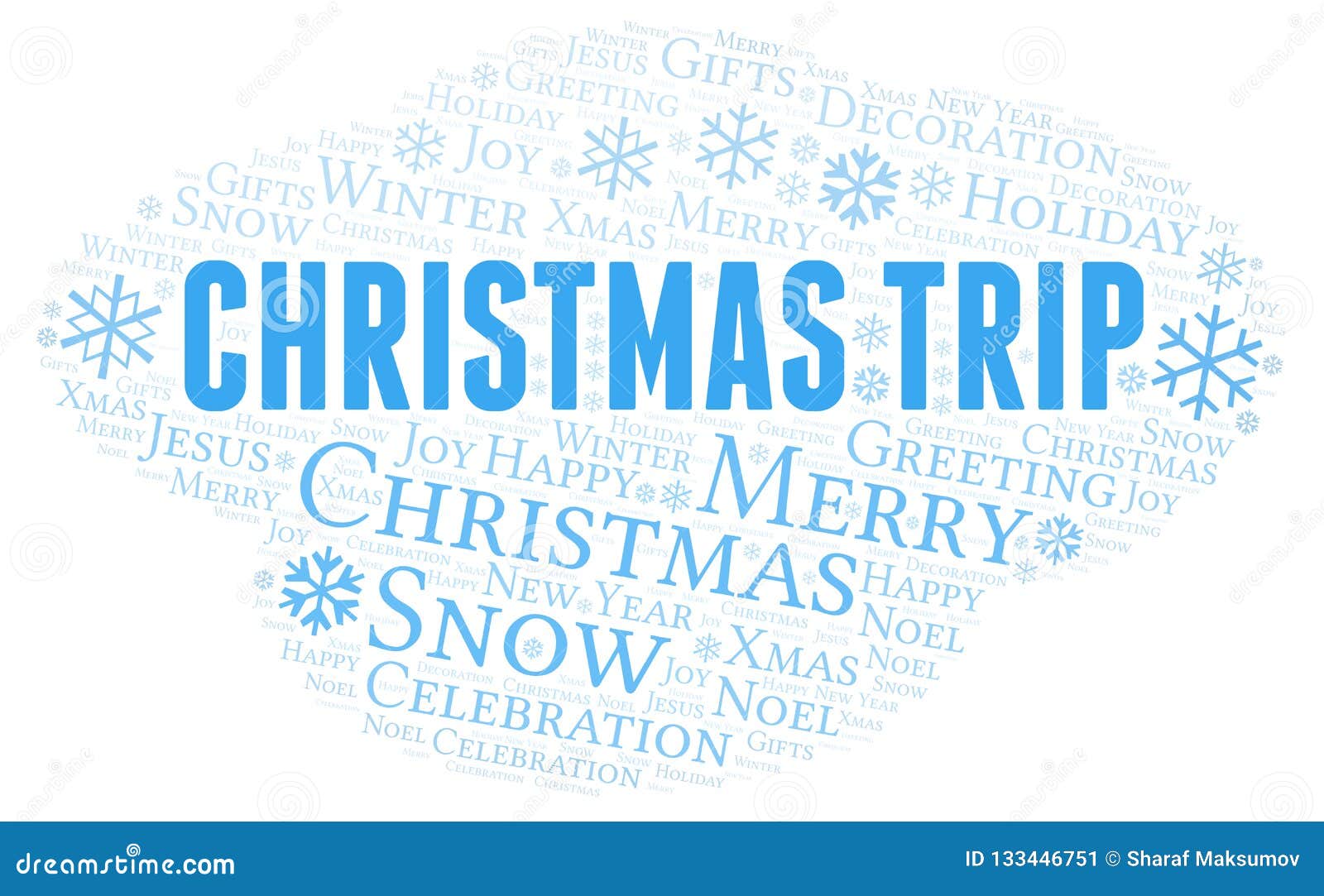 Christmas Trip word cloud stock illustration. Illustration of collage ...
