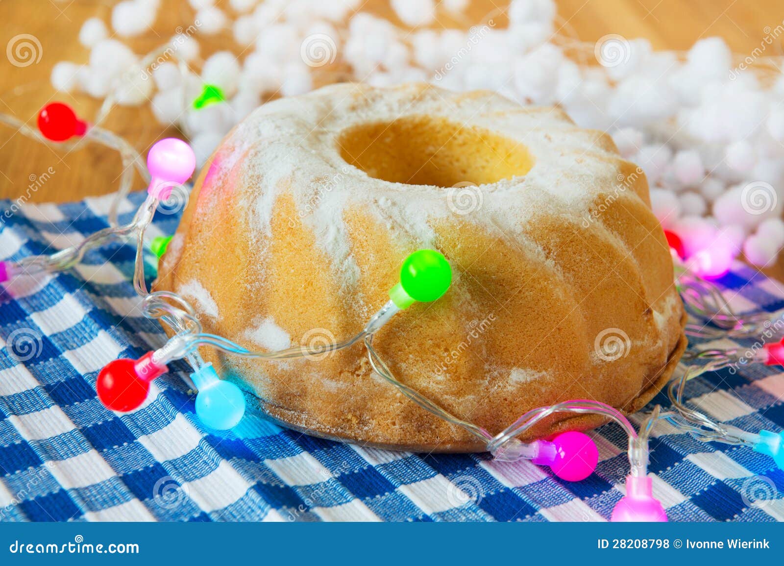 Christmas Turban Cake with Lights Stock Photo - Image of christmas ...