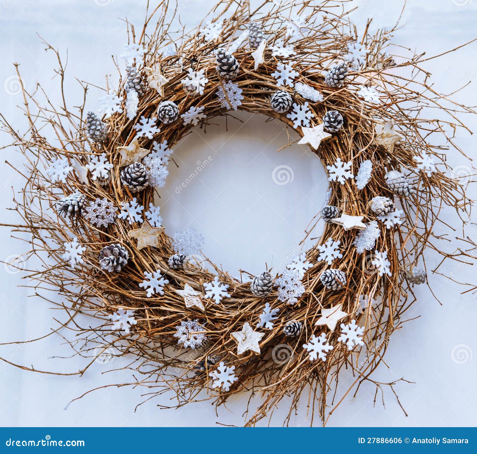 Christmas twig wreath stock photo. Image of hanger, decoration - 27886606