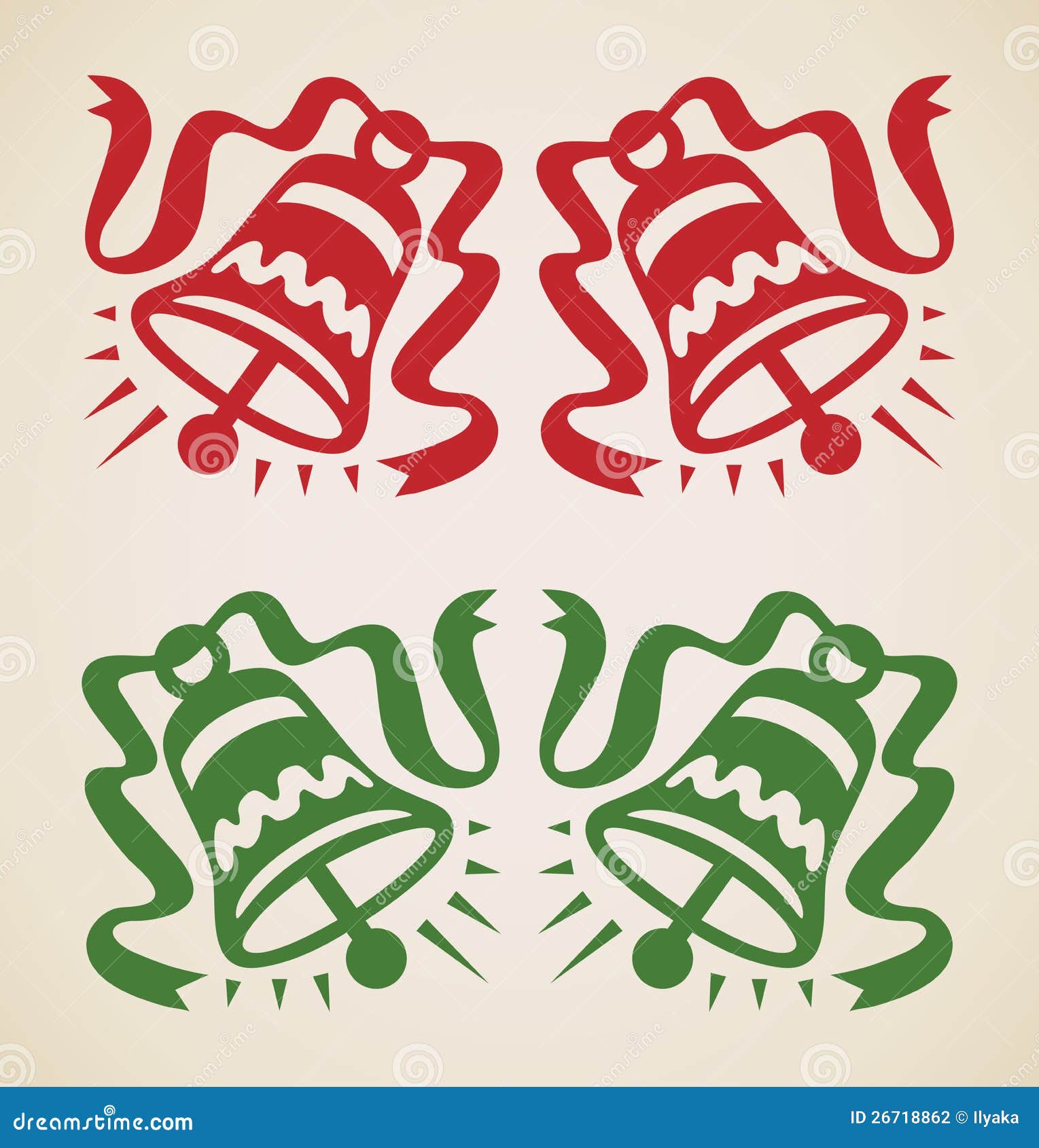 Christmas two bells stock vector. Illustration of postcard - 26718862