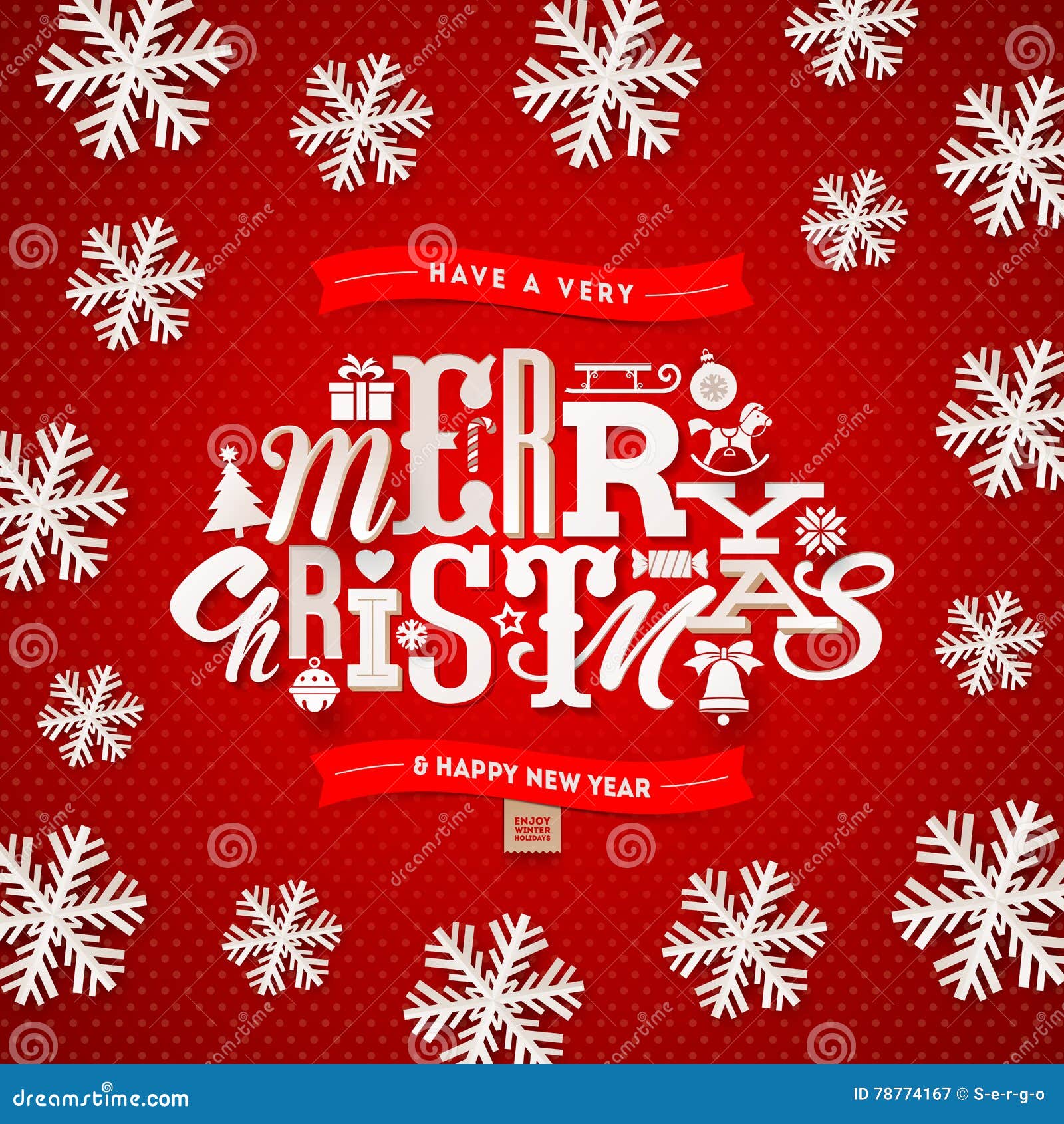Christmas Type Design Illustration Stock Vector - Illustration of font ...
