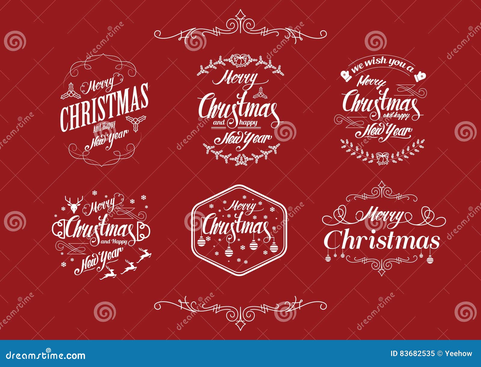 Christmas typo design stock illustration. Illustration of text - 83682535