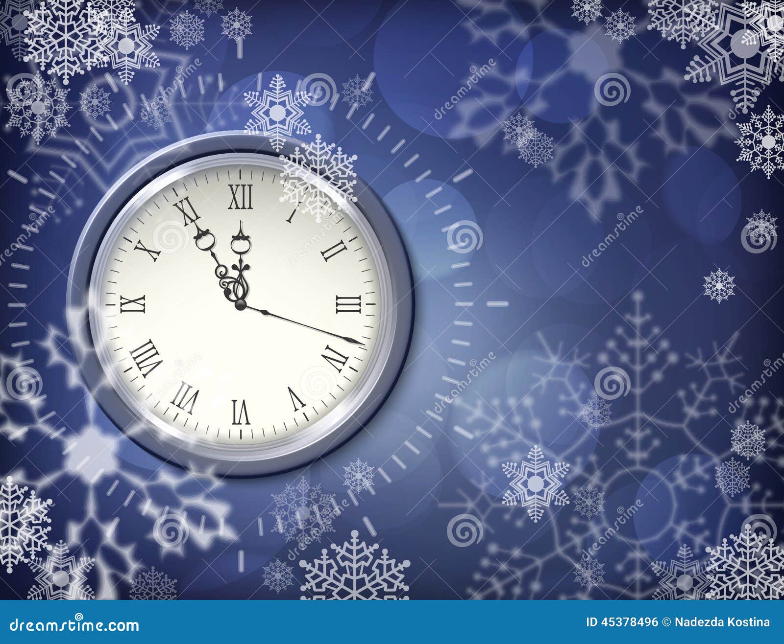 Christmas vector clock stock vector. Illustration of second - 45378496