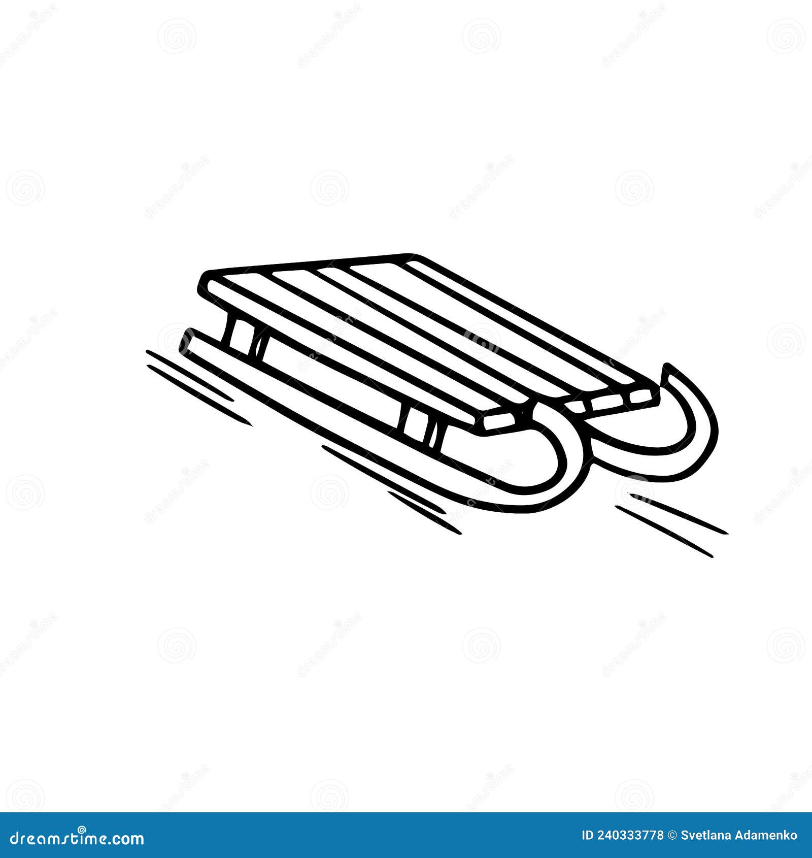 Linear Drawing Sketch Doodle Sled Stock Vector - Illustration of ...