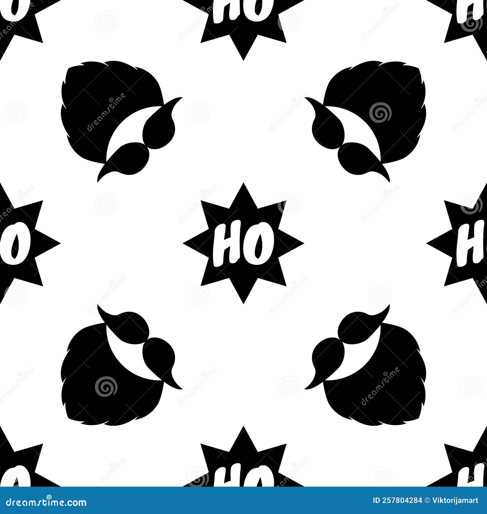 Christmas Vector Pattern. Seamless Background with a Beard, Mustache ...