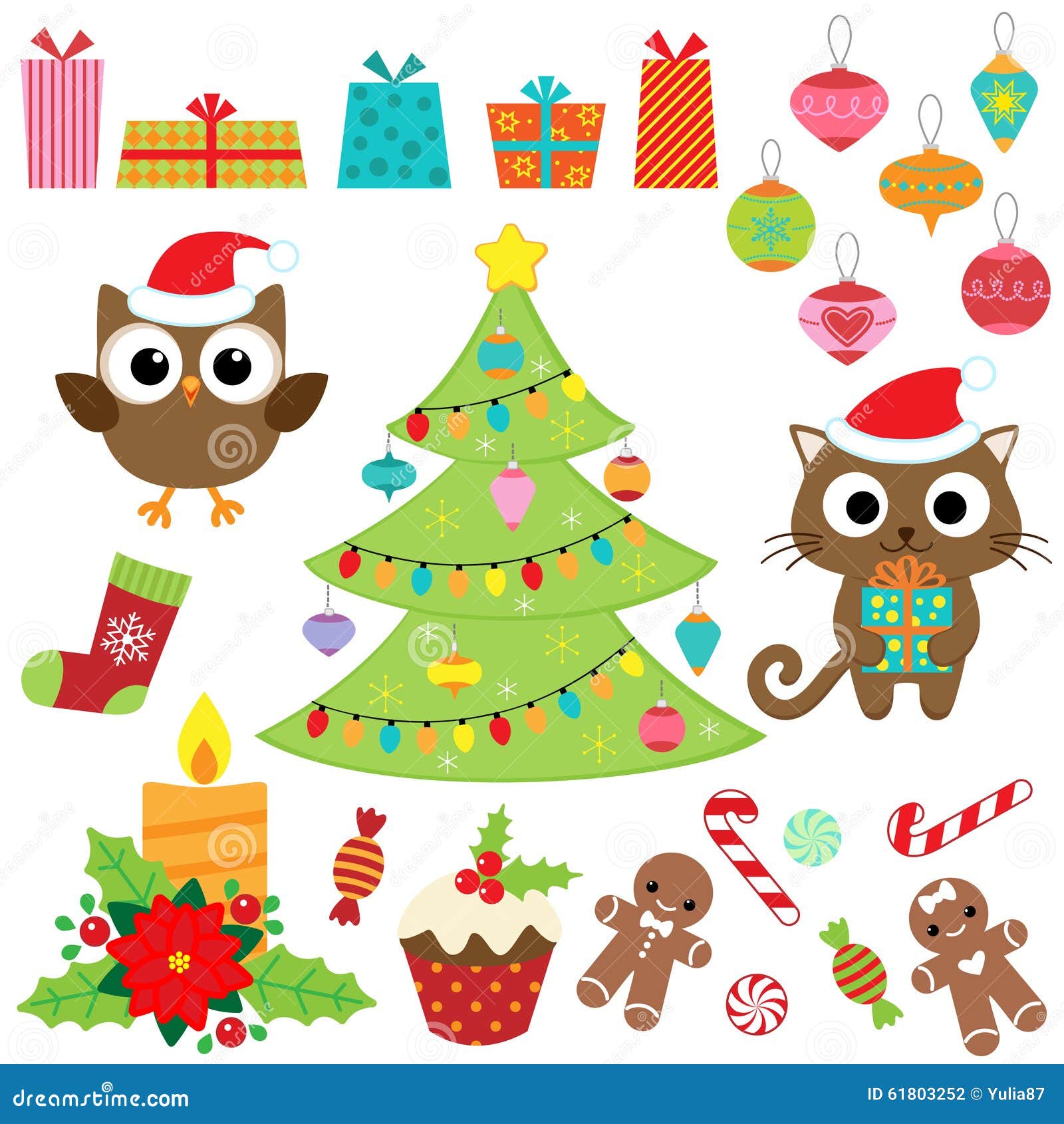 Christmas vector set stock vector. Illustration of ornament - 61803252