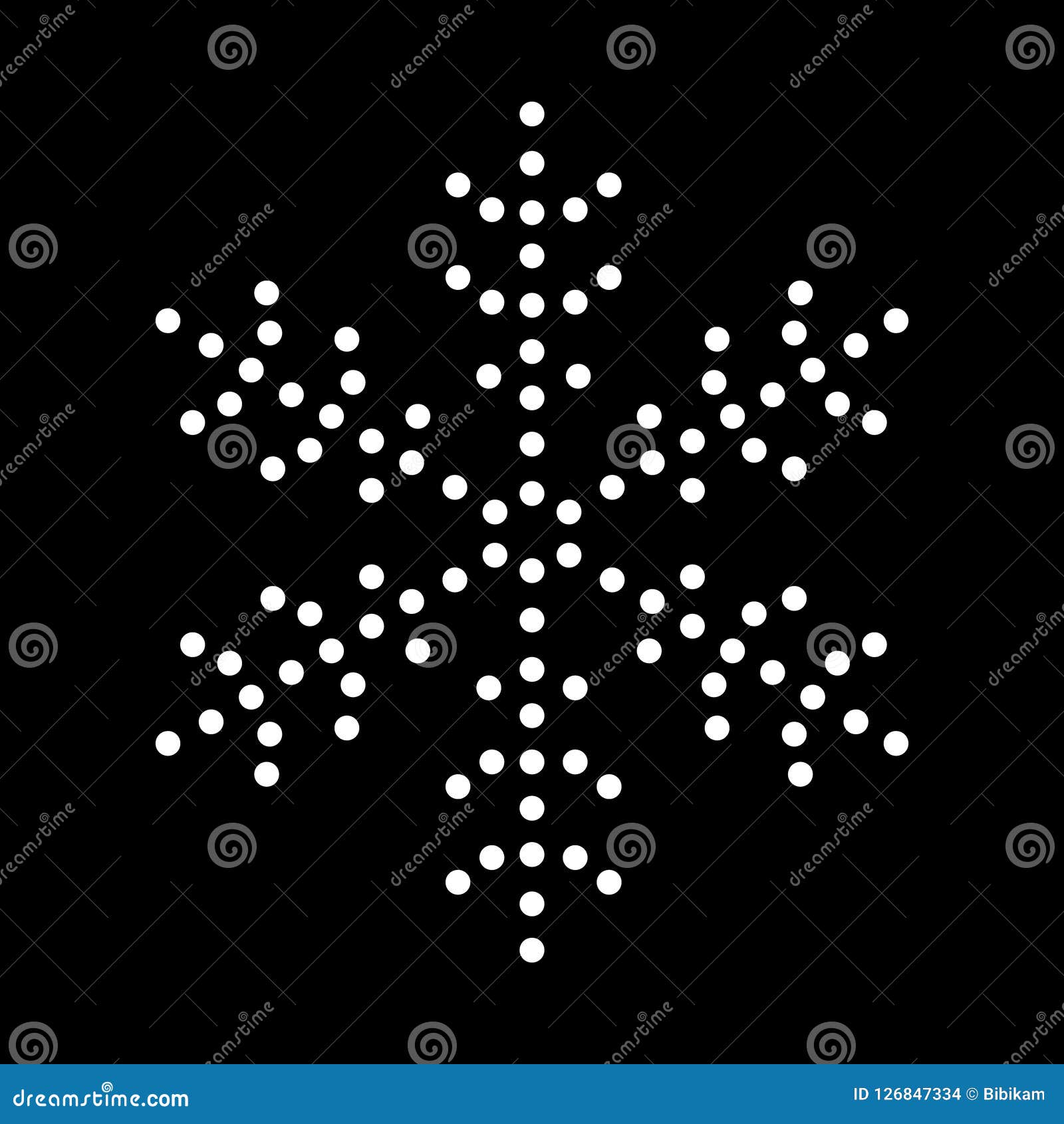 Christmas Vector Symbol Snowflake Composed of Points Stock Vector ...