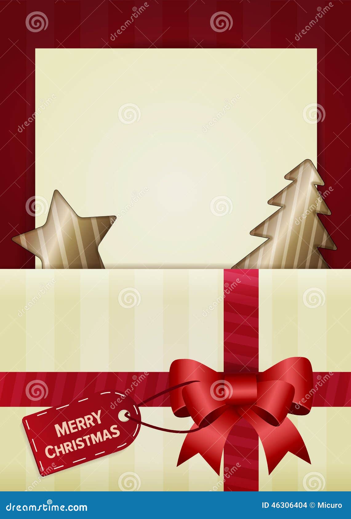 Christmas Vector Wish Card with Empty Space Stock Vector - Illustration ...