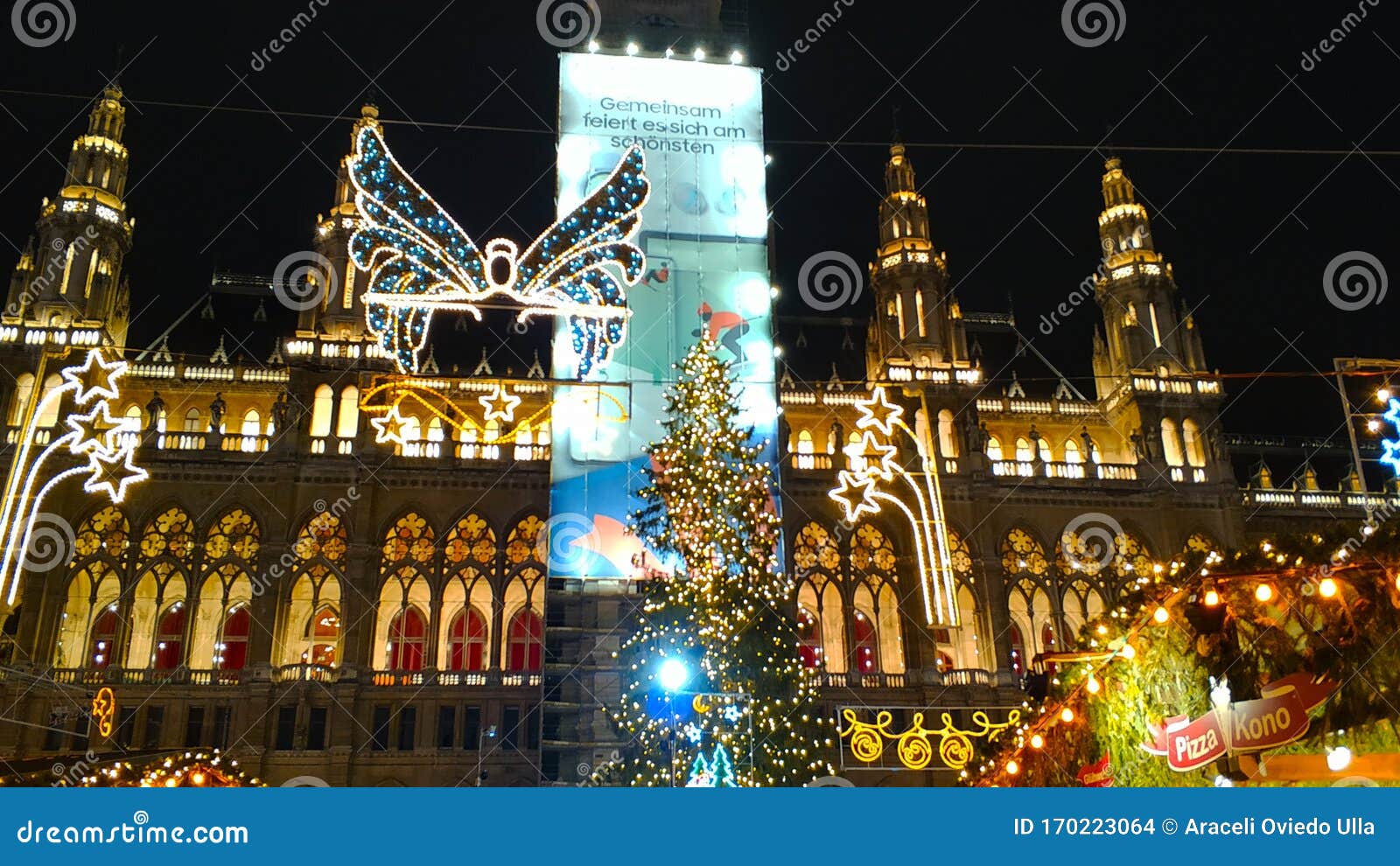 Christmas in Vienna. Town Hall Square Editorial Stock Image - Image of ...