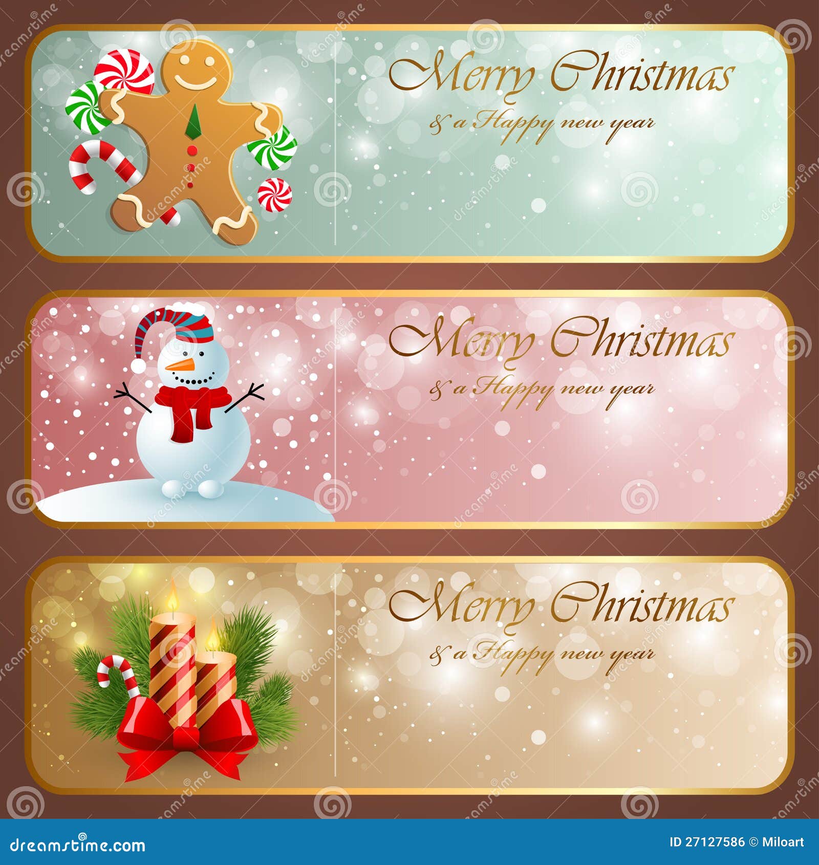 Christmas Vintage Horizontal Banners. Stock Vector - Illustration of ...