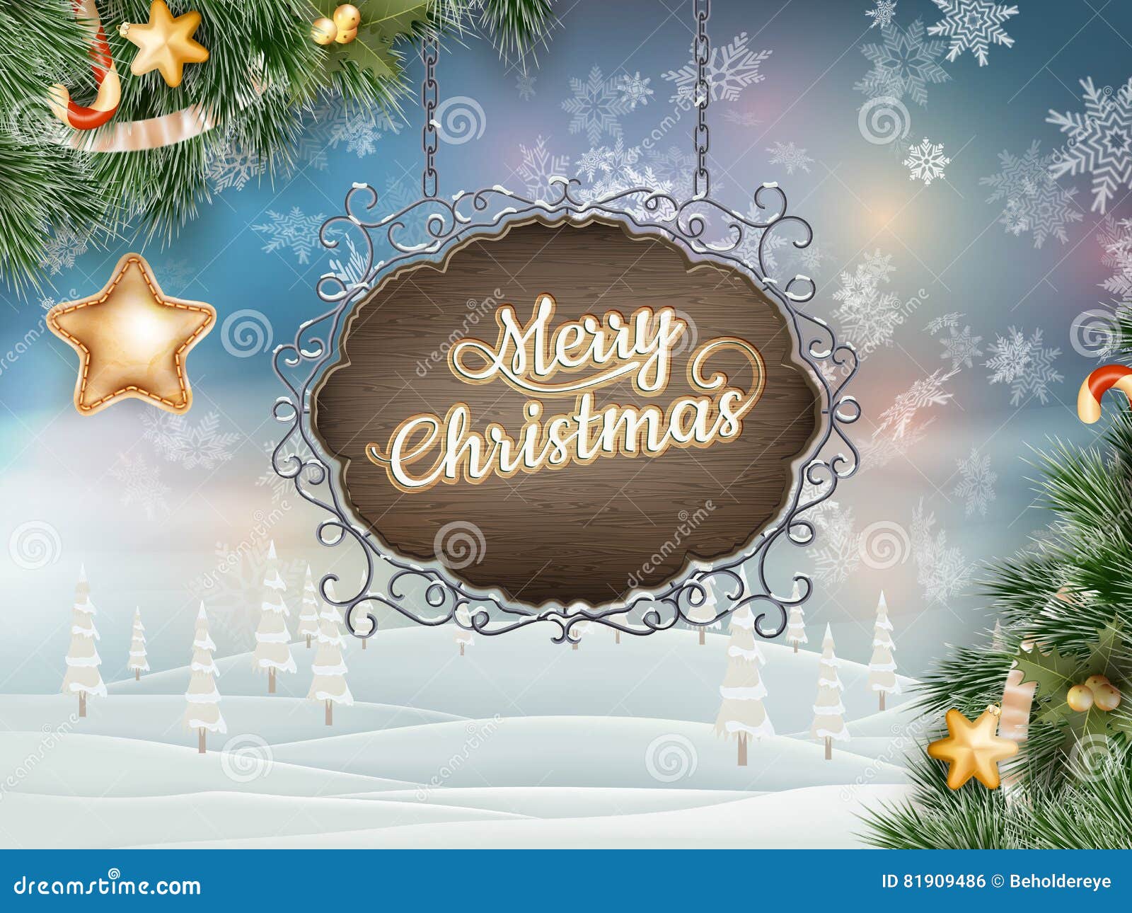 Christmas Vintage Signboard. EPS 10 Stock Vector - Illustration of ...