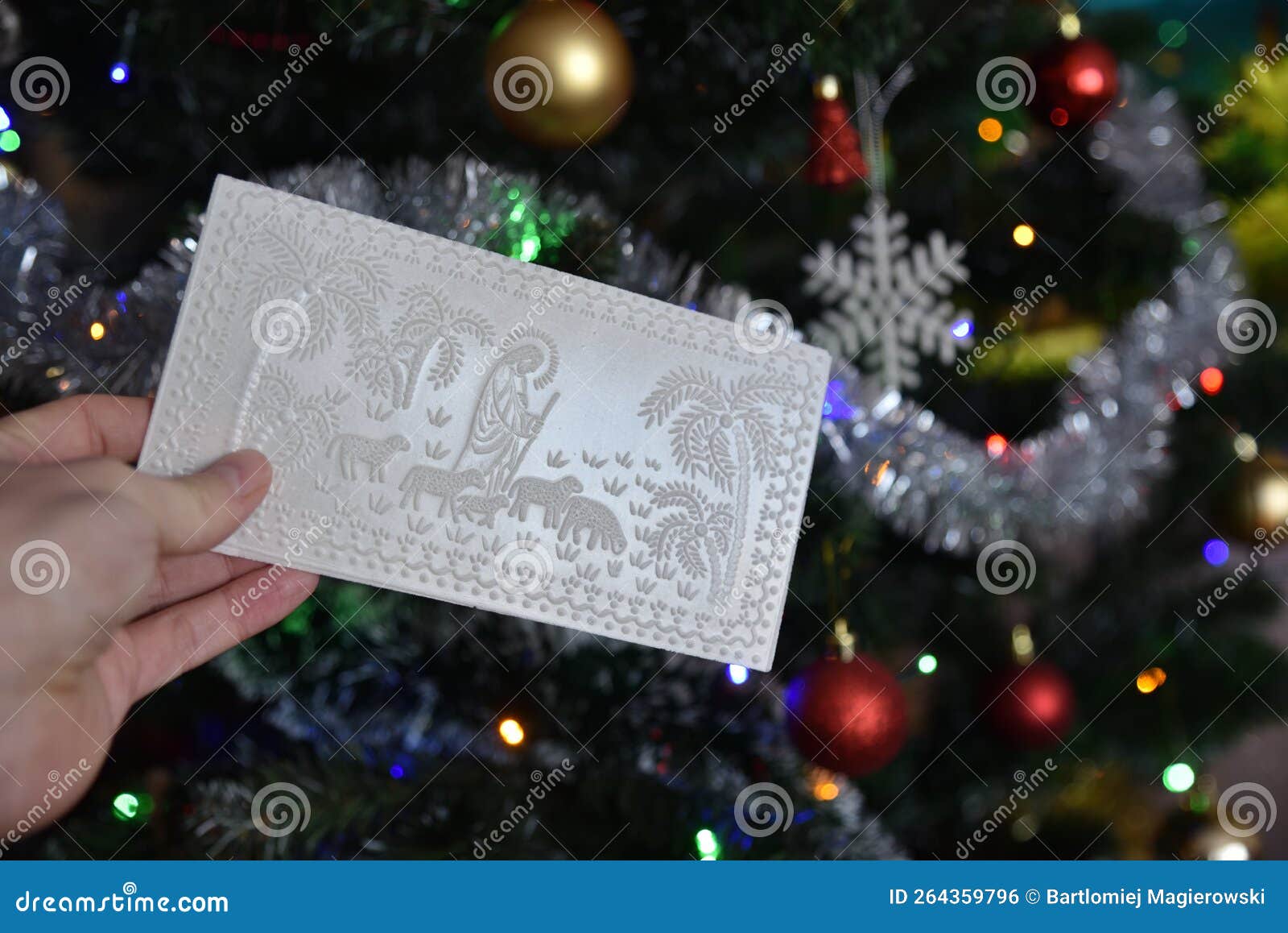 Wafer and Christmas Tree in Background Stock Photo - Image of poland ...